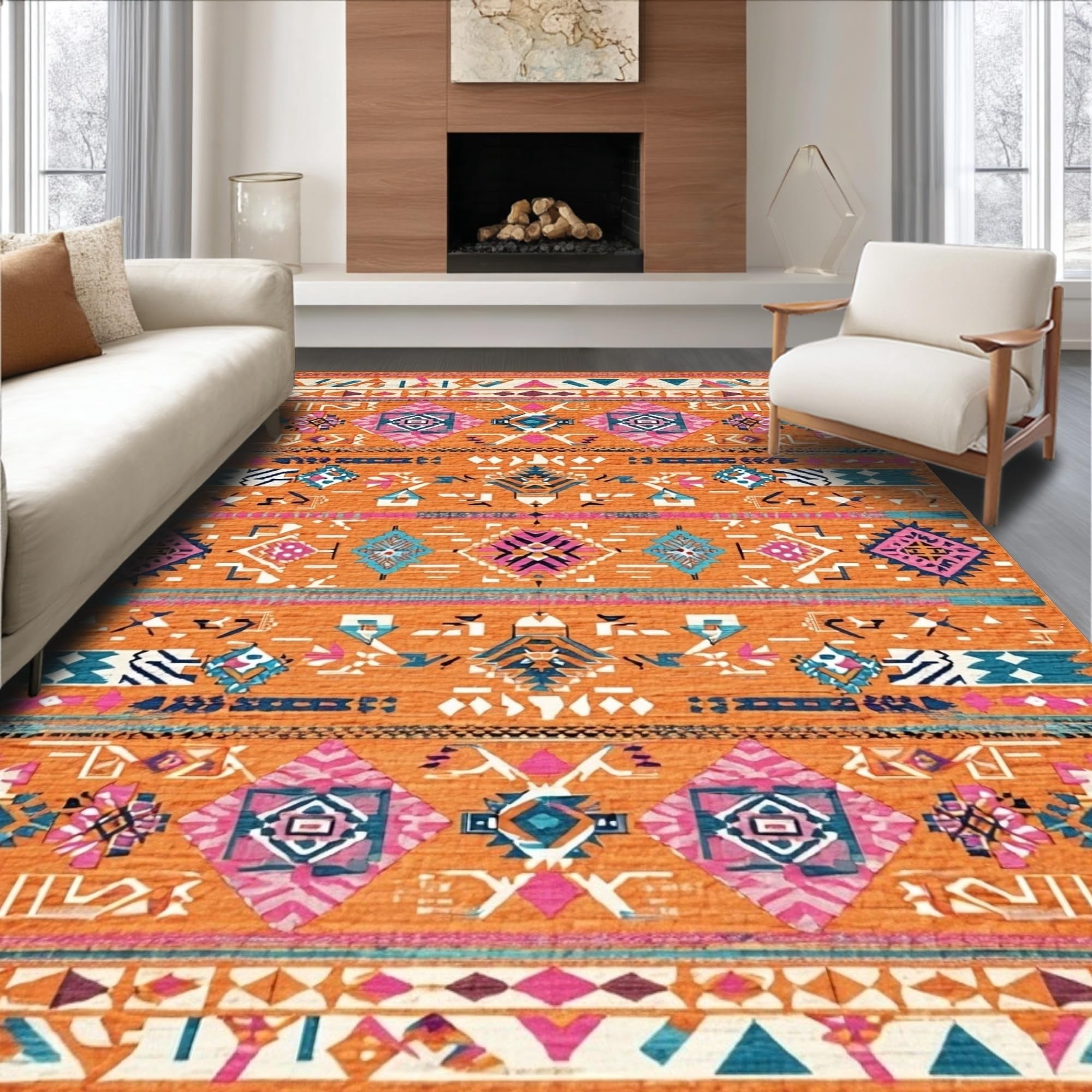 Ultra Soft Area Rug 6x9, Non Slip, Stain Resistant, Washable Area Rugs ...