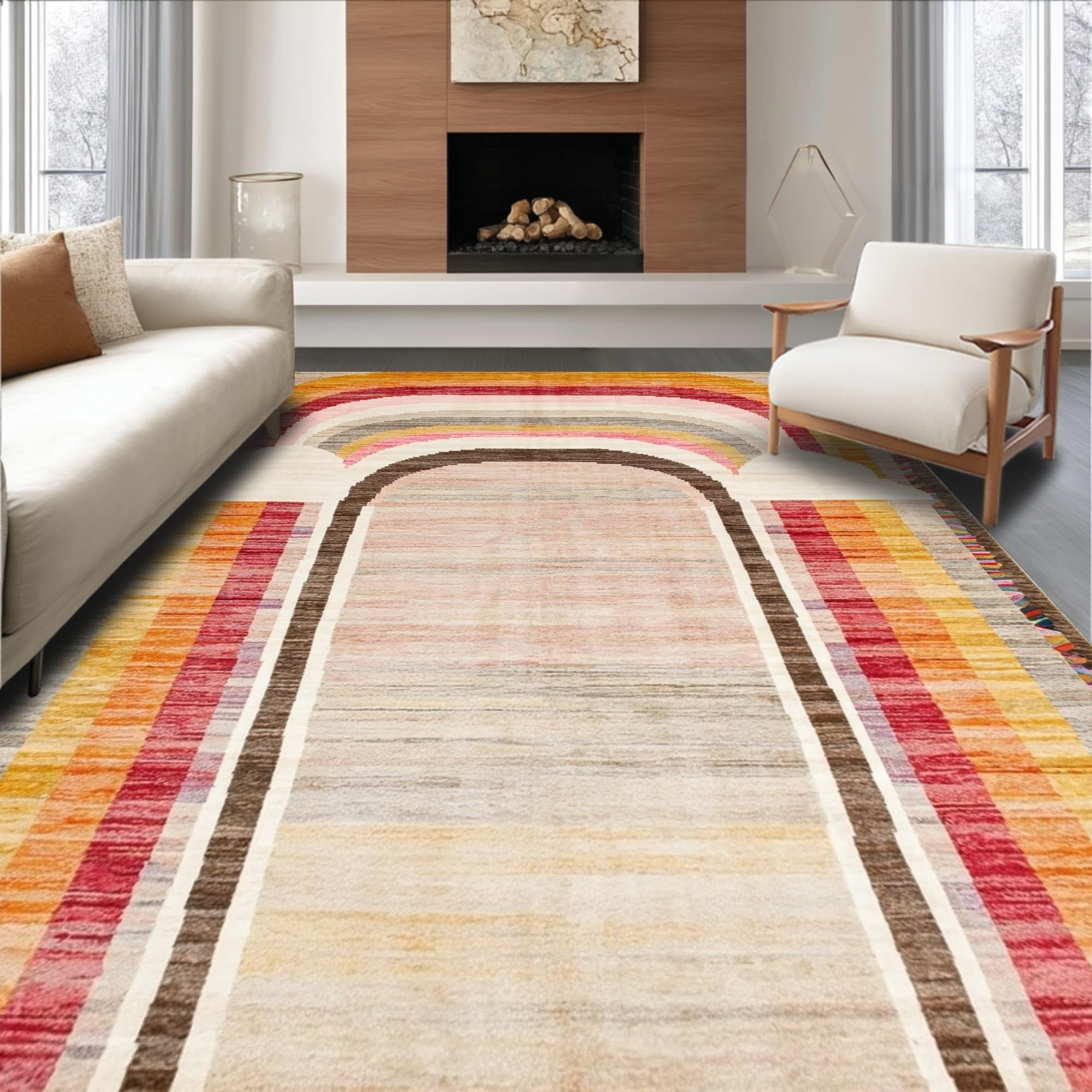 Ultra Soft Area Rug 6x9, Non Slip, Stain Resistant, Washable Area Rugs ...