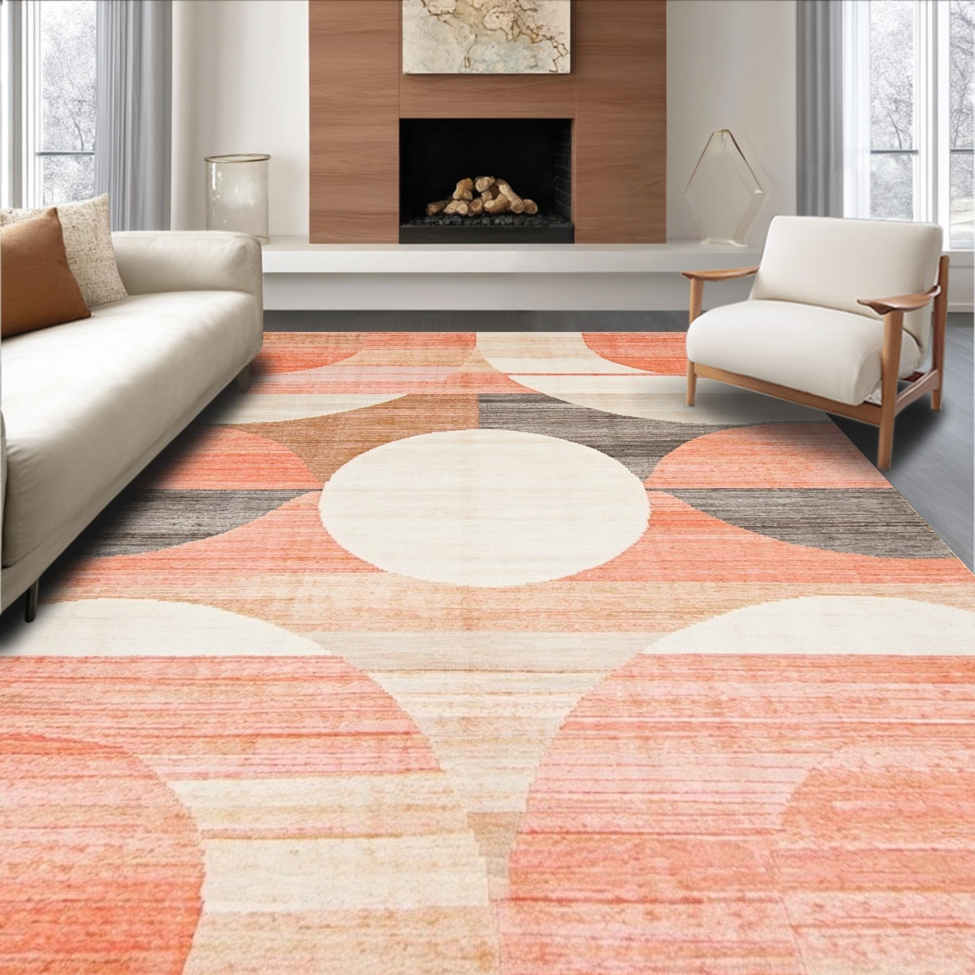 Ultra Soft Area Rug 6x9, Non Slip, Stain Resistant, Washable Area Rugs for Living Room, Bedroom ...