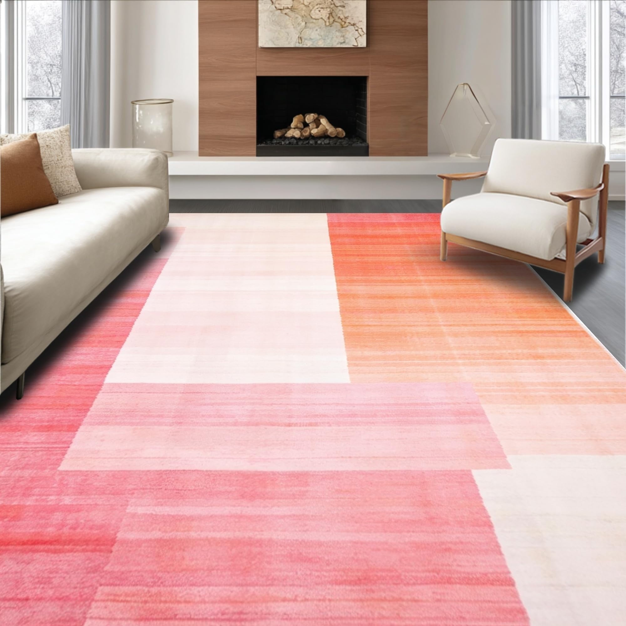 Ultra Soft Area Rug 6x9, Non Slip, Stain Resistant, Washable Area Rugs ...