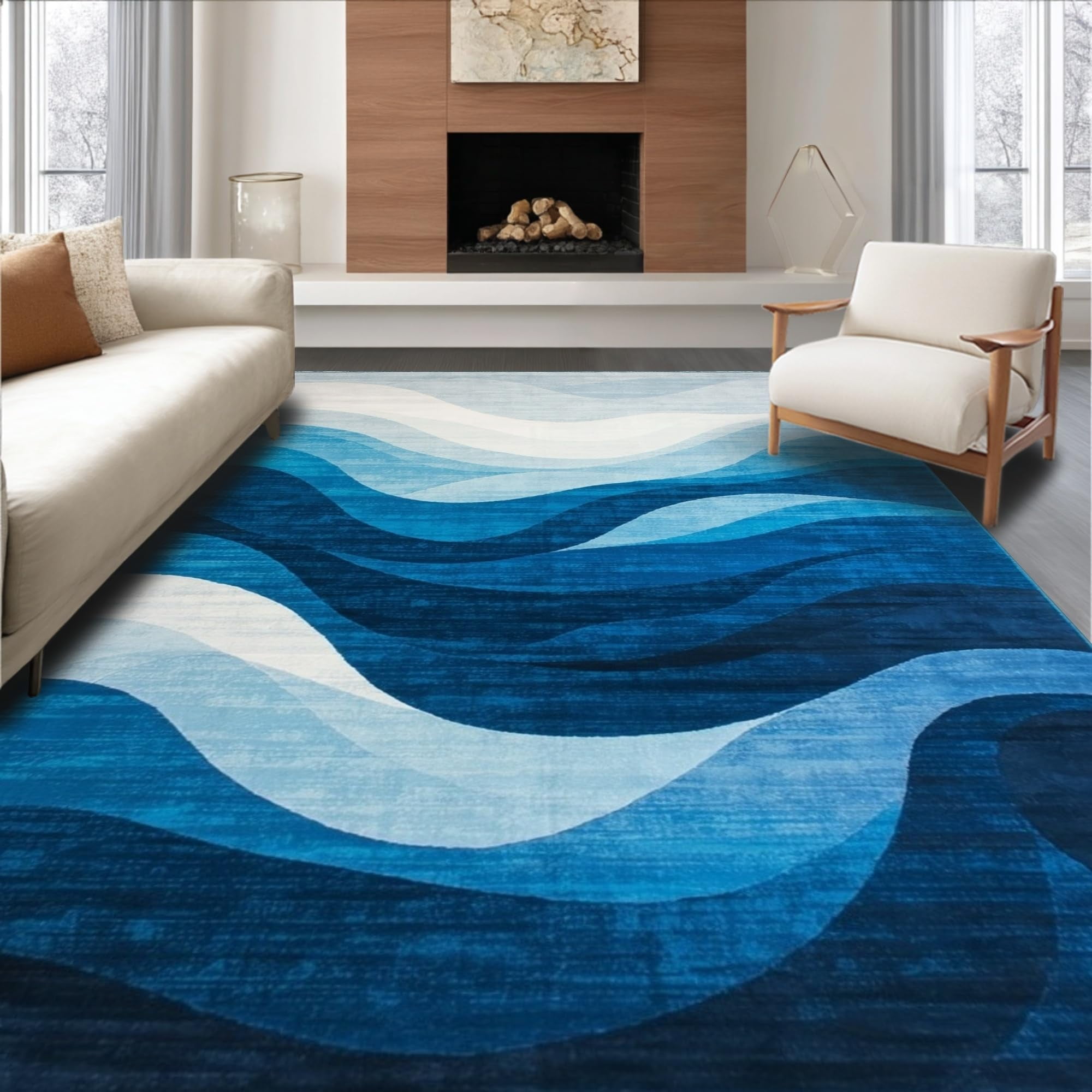 Ultra Soft Area Rug 8x10, Non Slip, Stain Resistant, Washable Area Rugs ...