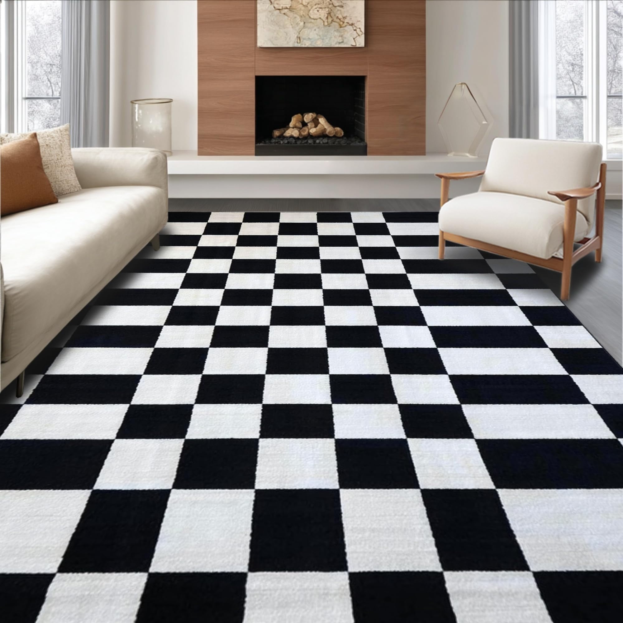 Ultra Soft Area Rug 8x10, Non Slip, Stain Resistant, Washable Area Rugs ...