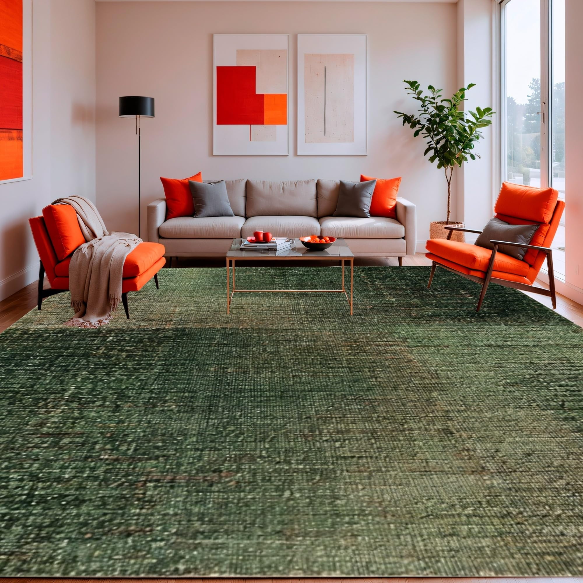 Ultra Soft Area Rug 8x10, Non Slip, Stain Resistant, Washable Area Rugs ...