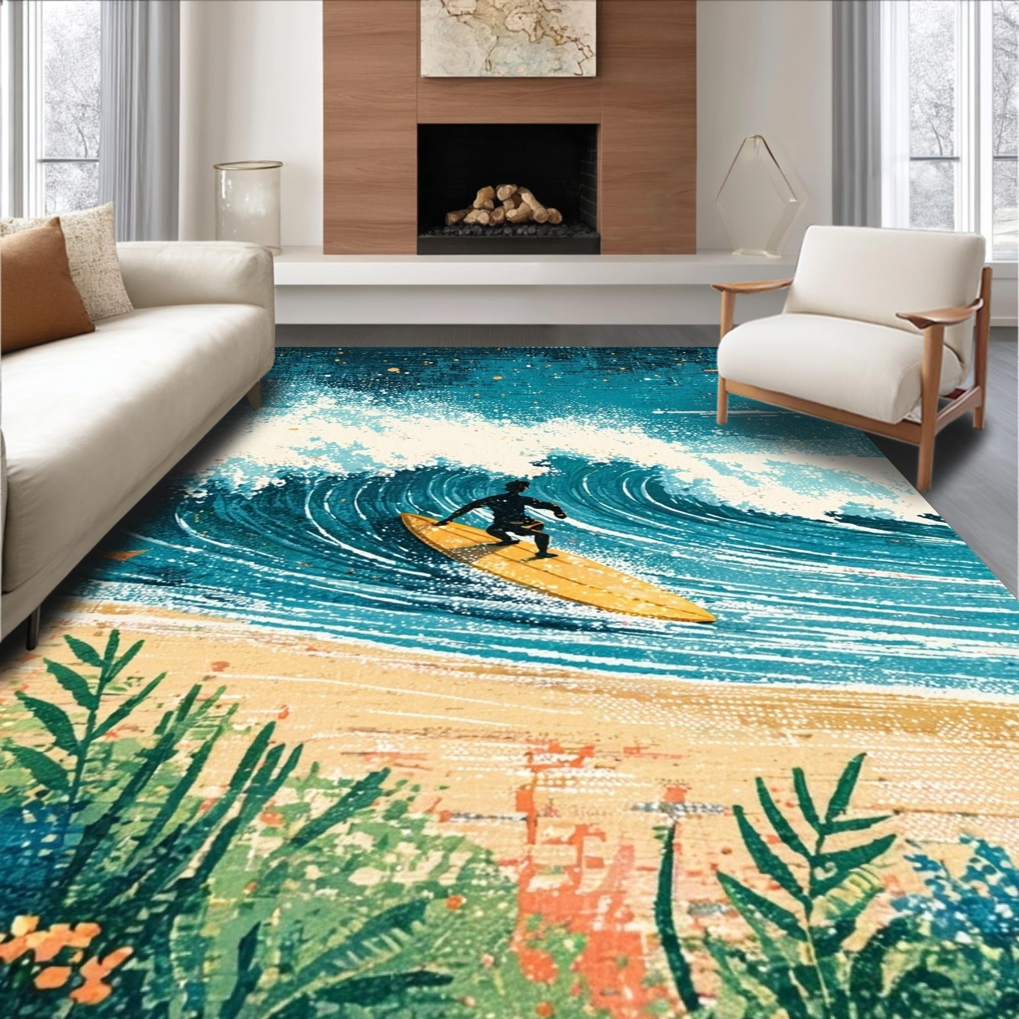 Ultra Soft Area Rug 8x10, Non Slip, Stain Resistant, Washable Area Rugs ...