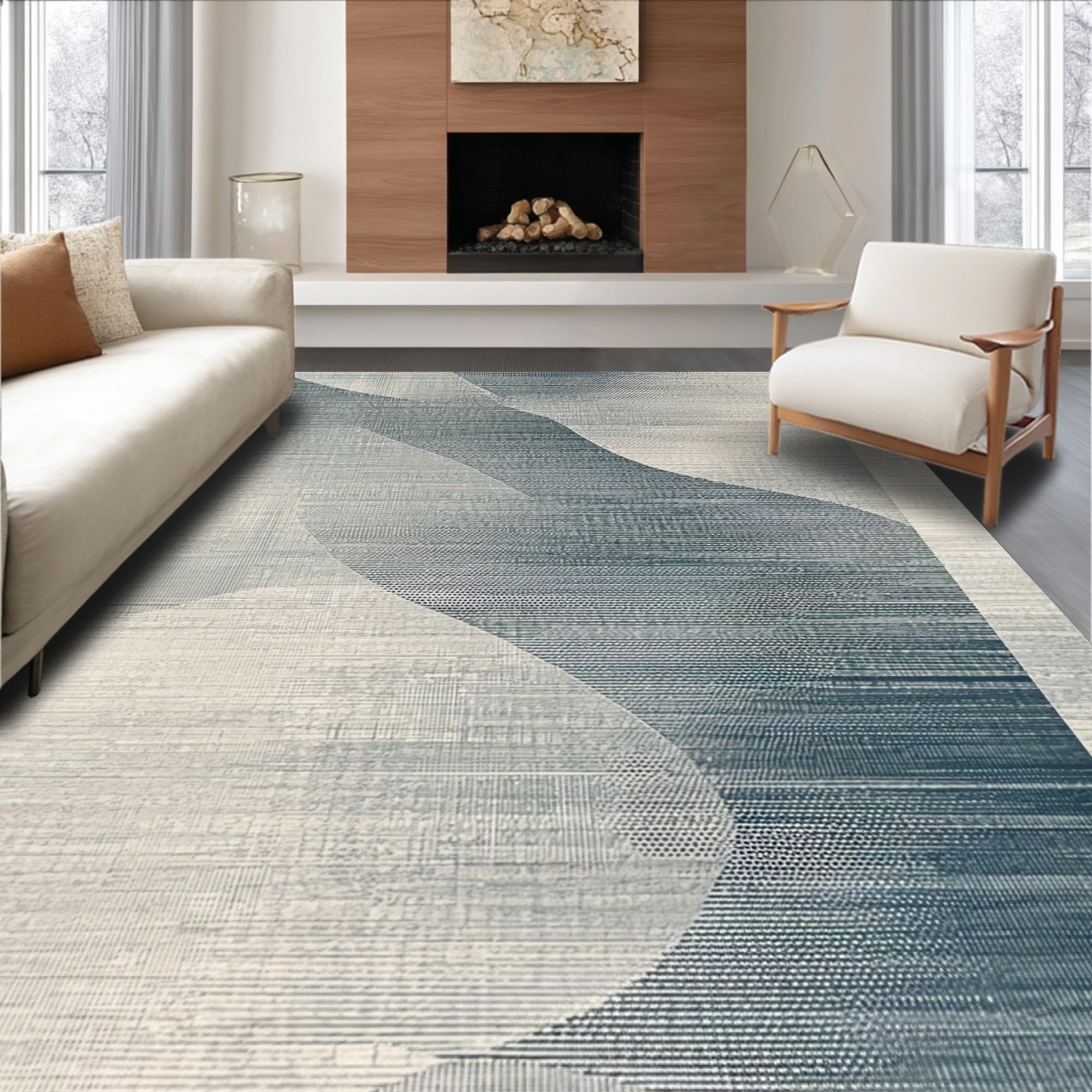 Ultra Soft Area Rug 8x10, Non Slip, Stain Resistant, Washable Area Rugs ...