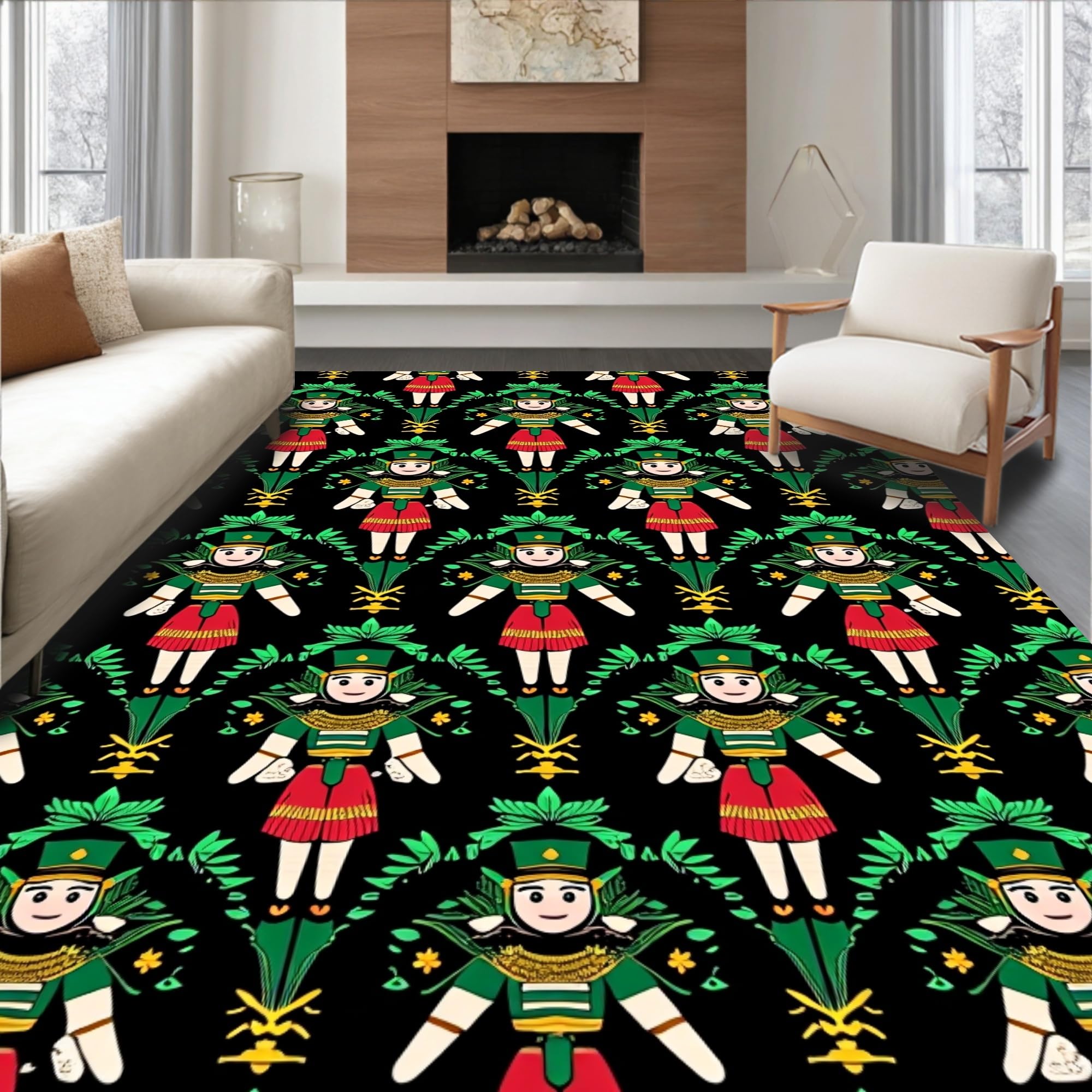 Ultra Soft Area Rug 8x10, Nutcracker Ballet Storybook Holiday Scene ...