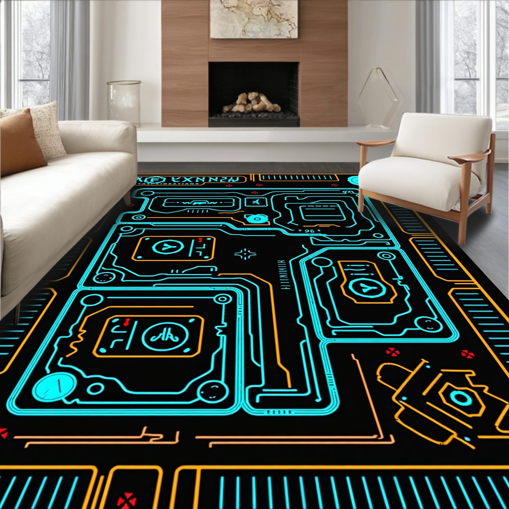 Ultra Soft Area Rug, Elite Gamer Realm Strategy Map Tactical Blueprint ...