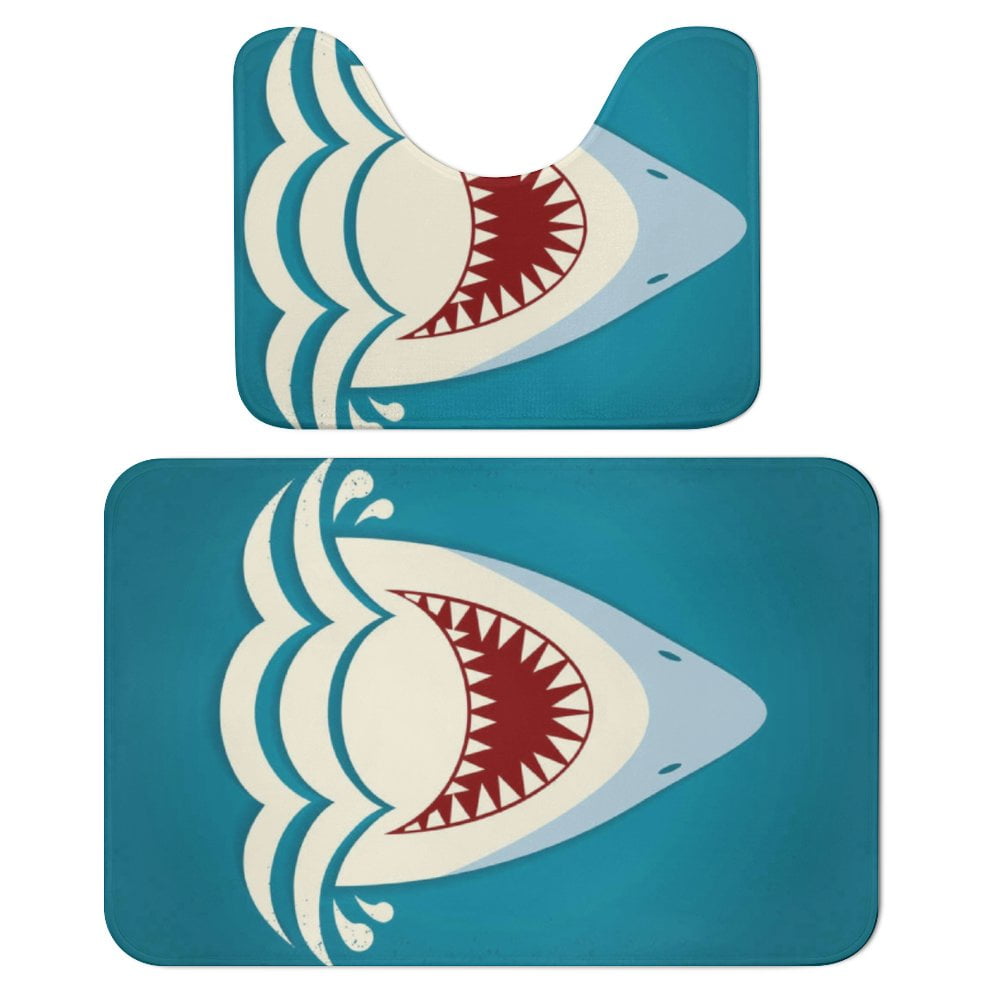 Ultra Soft Bathroom Rug And Mat Set, 2 Piece Sharks Bath Mat And U ...