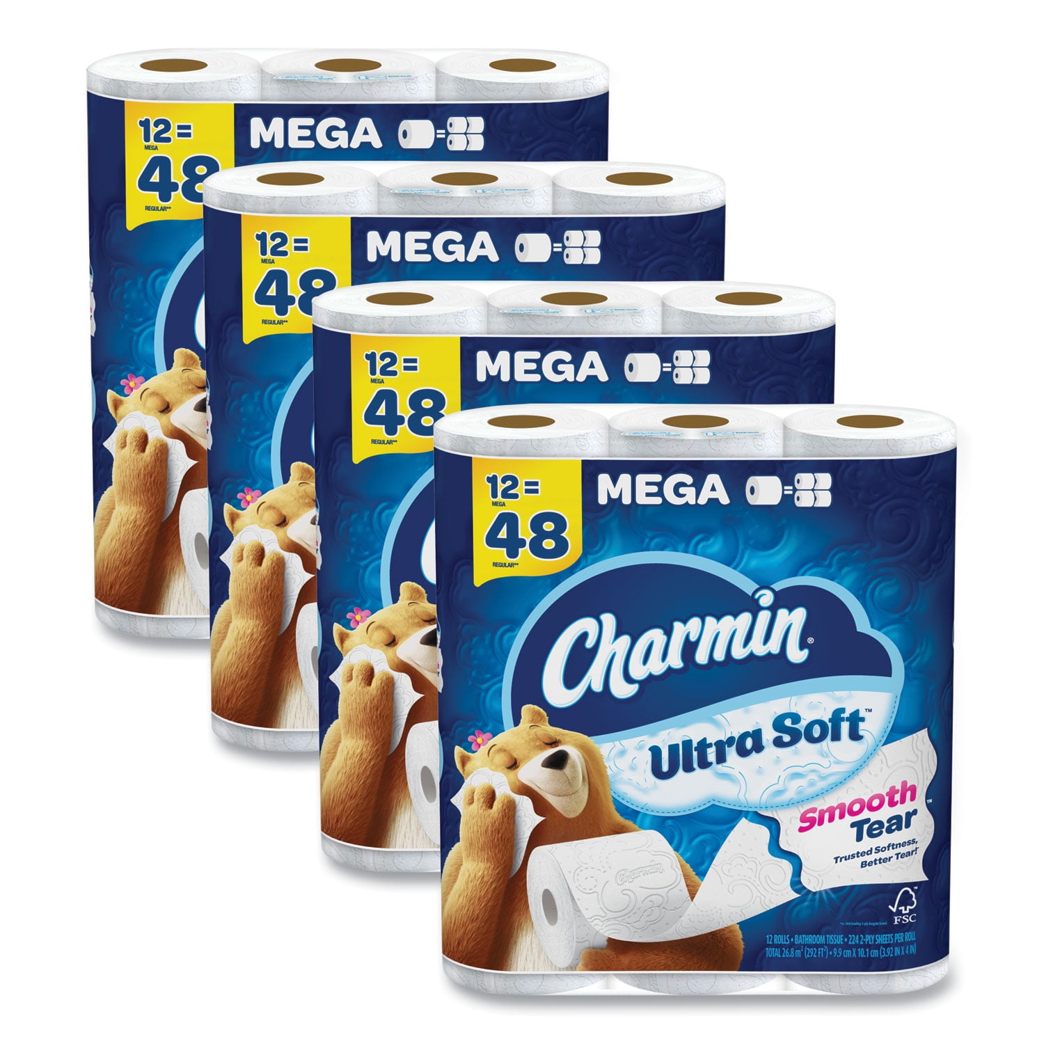 Ultra Soft Bathroom Tissue, Mega Roll, Septic Safe, 2-Ply, White, 224 ...