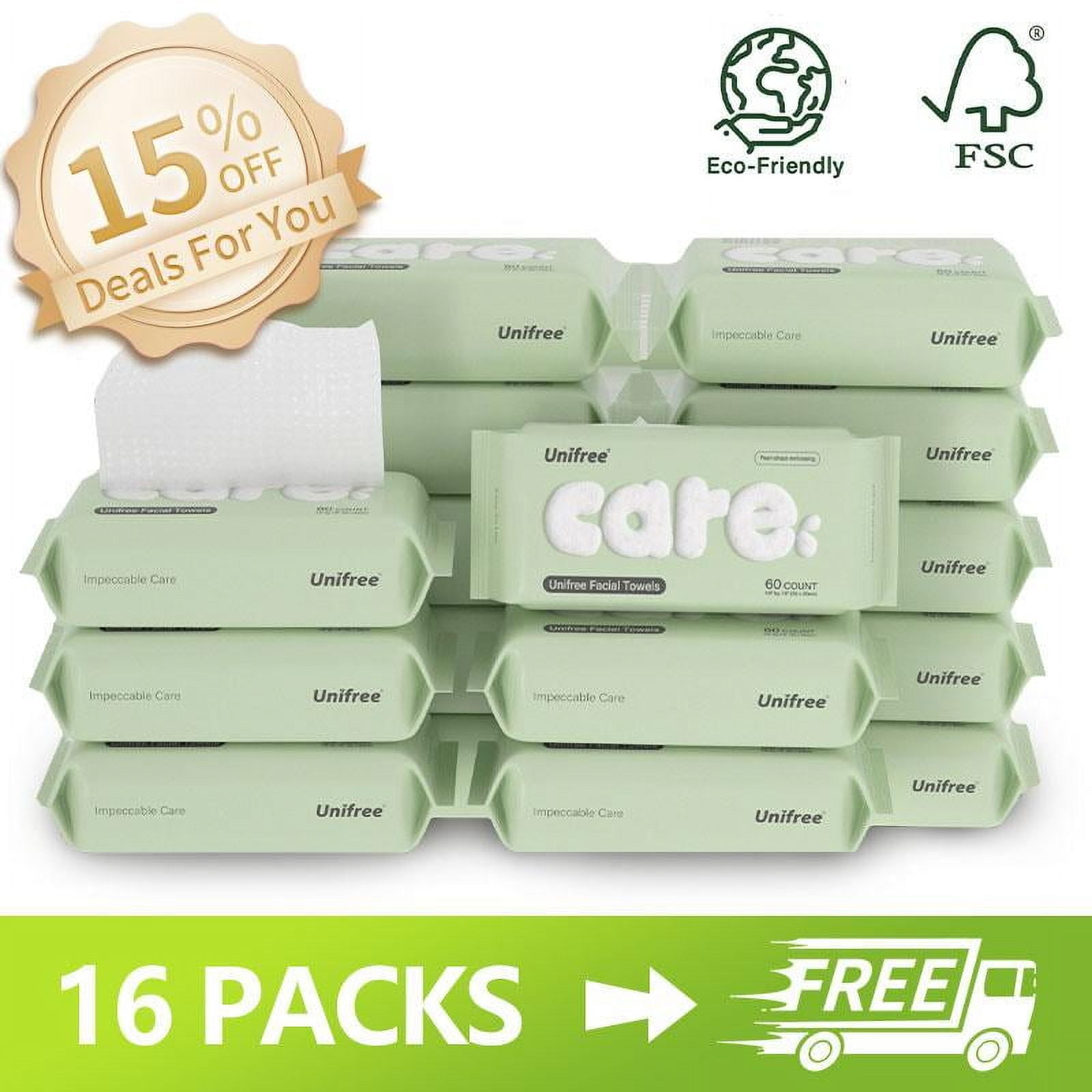 Ultra Soft Biodegradable Face Towels - 100% Plant Fiber, Large 7.9"x7.9 ...