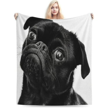 Pug Blanket Cute Dog Ultra Soft Flannel Throw Blanket for Pugs Lovers ...