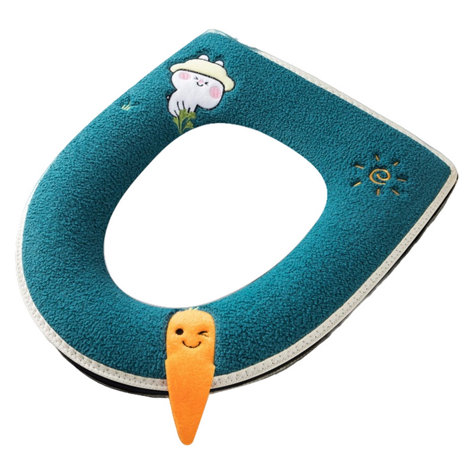 Ultra Soft Cartoon Carrot Toilet Seat Pad: Keep Warm, Winter Embroidery ...