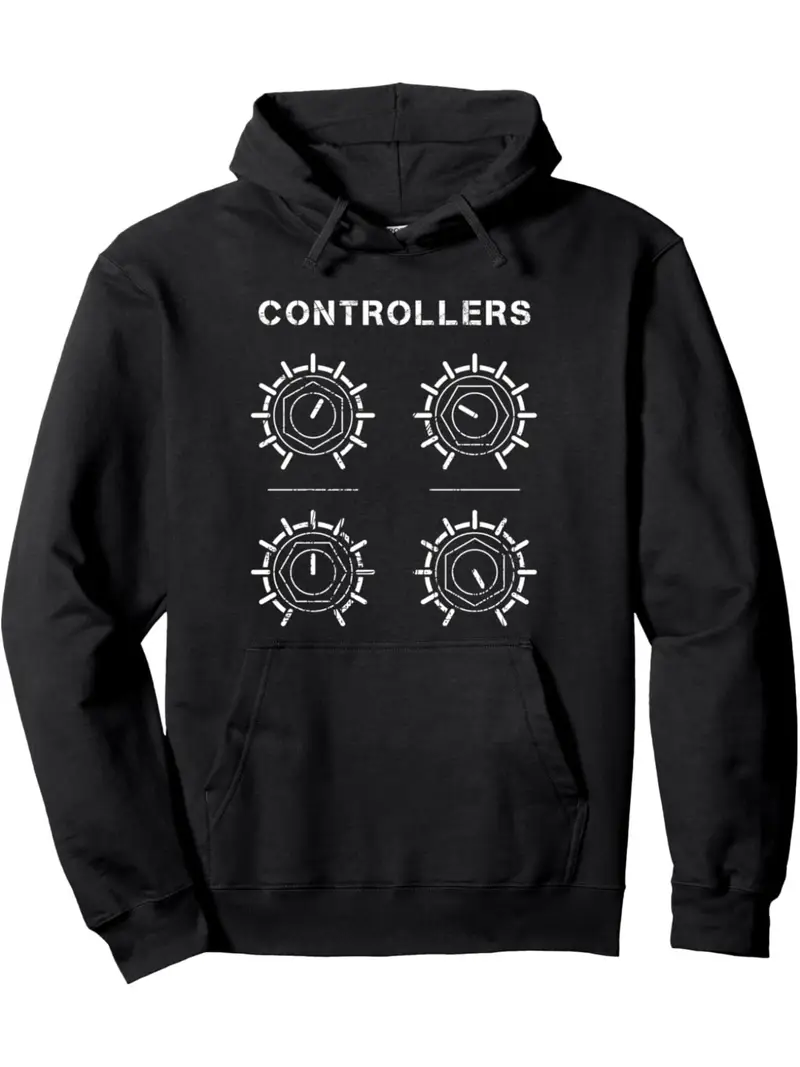 Ultra-Soft Cotton Blend Hoodie with Synthesizer Controller Print ...