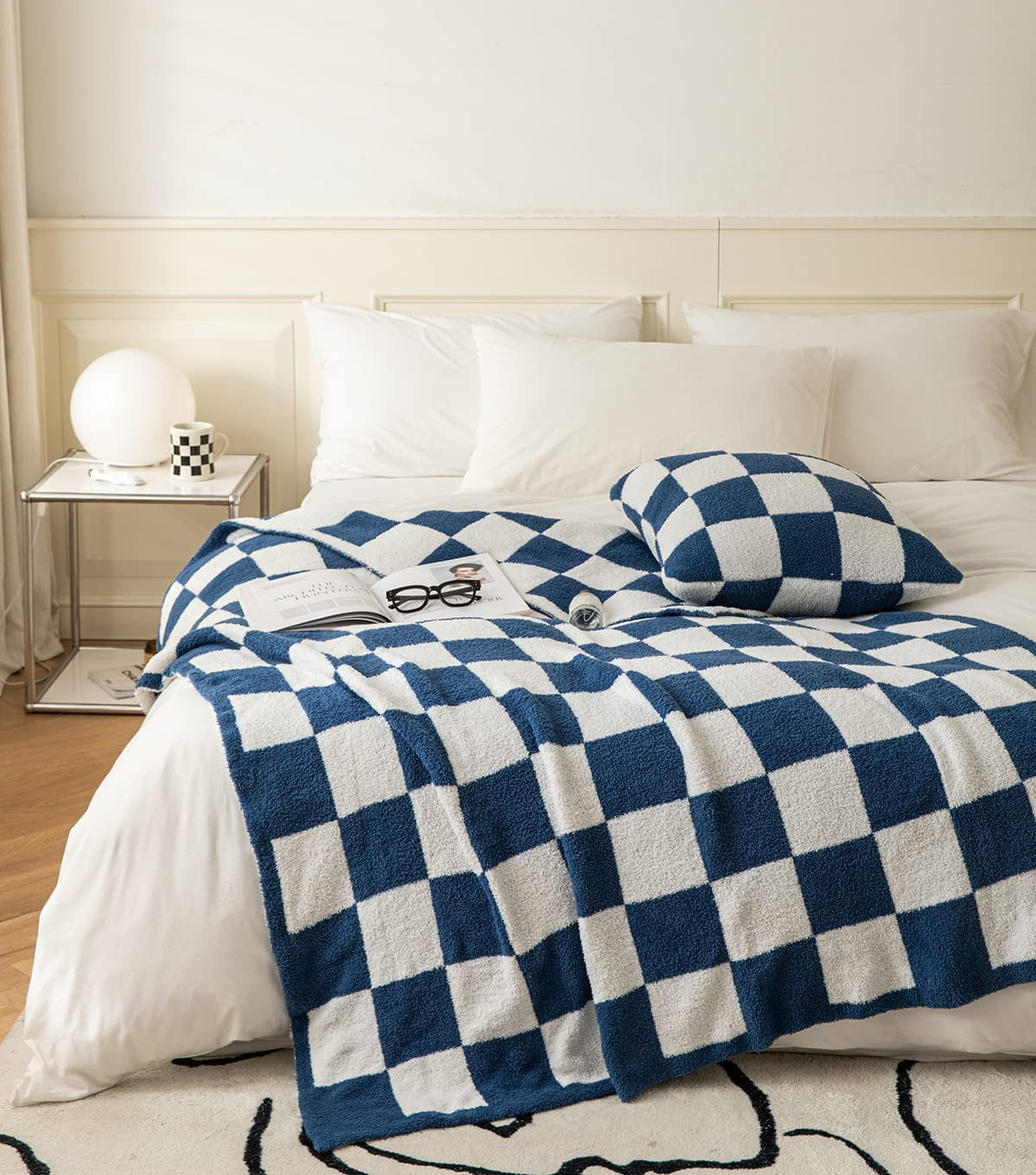 Ultra Soft Cozy Buffalo Checkerboard Grid Fluffy Microfiber Knitted ...
