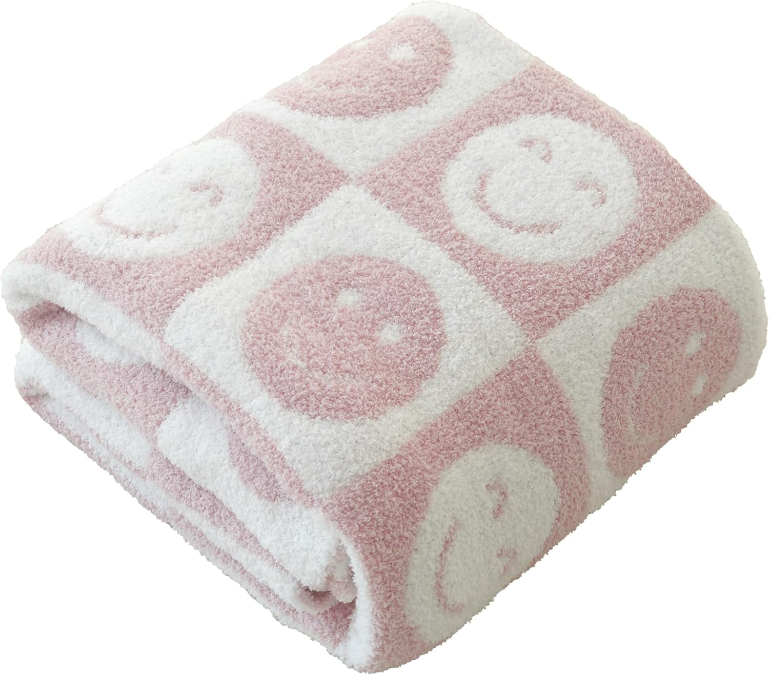 Ultra Soft Cozy Happy Smiling Face Checkered Knitted Baby Blanket ...