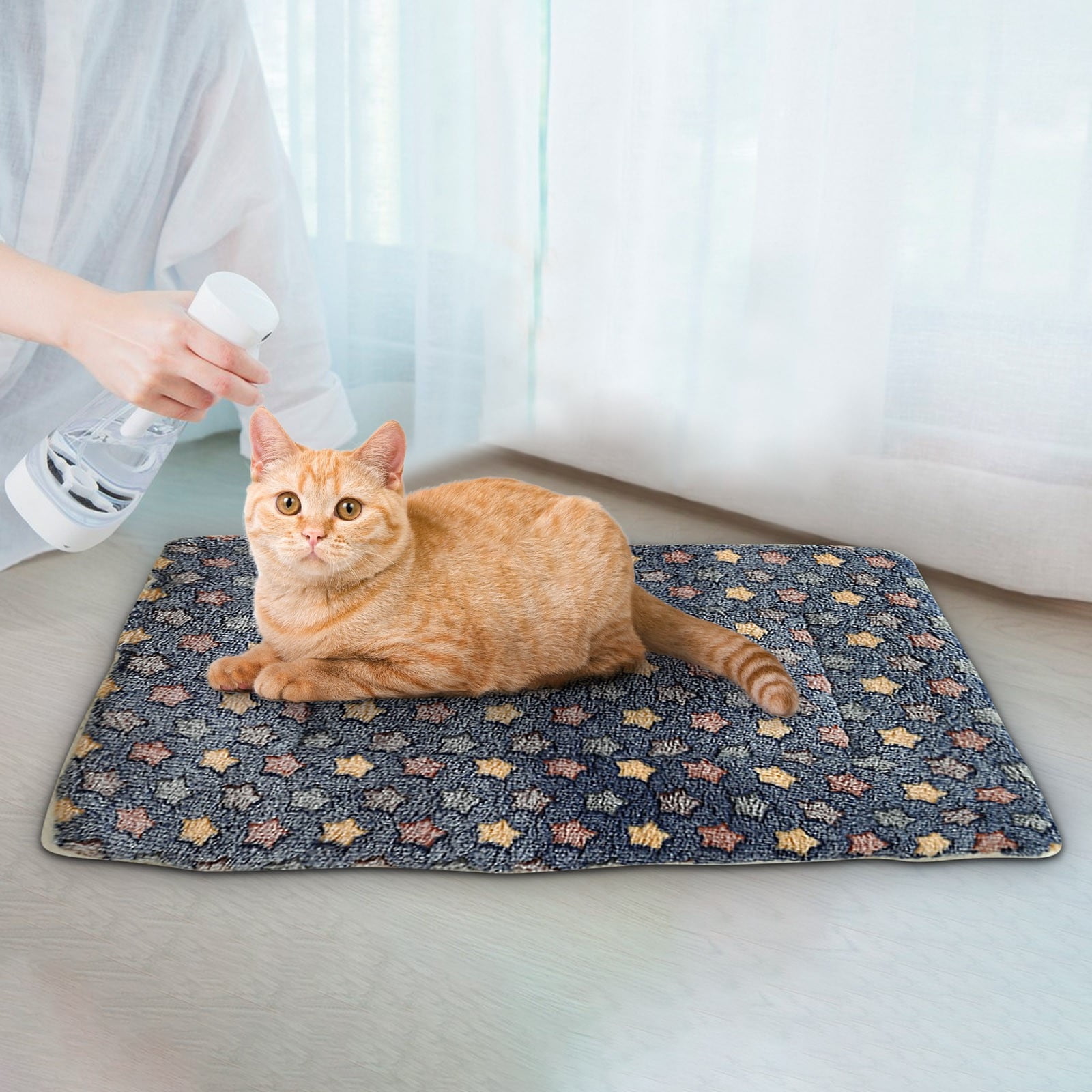 Ultra Soft Dog Cat Bed Mat with Cute Prints Reversible Fleece Dog Crate ...