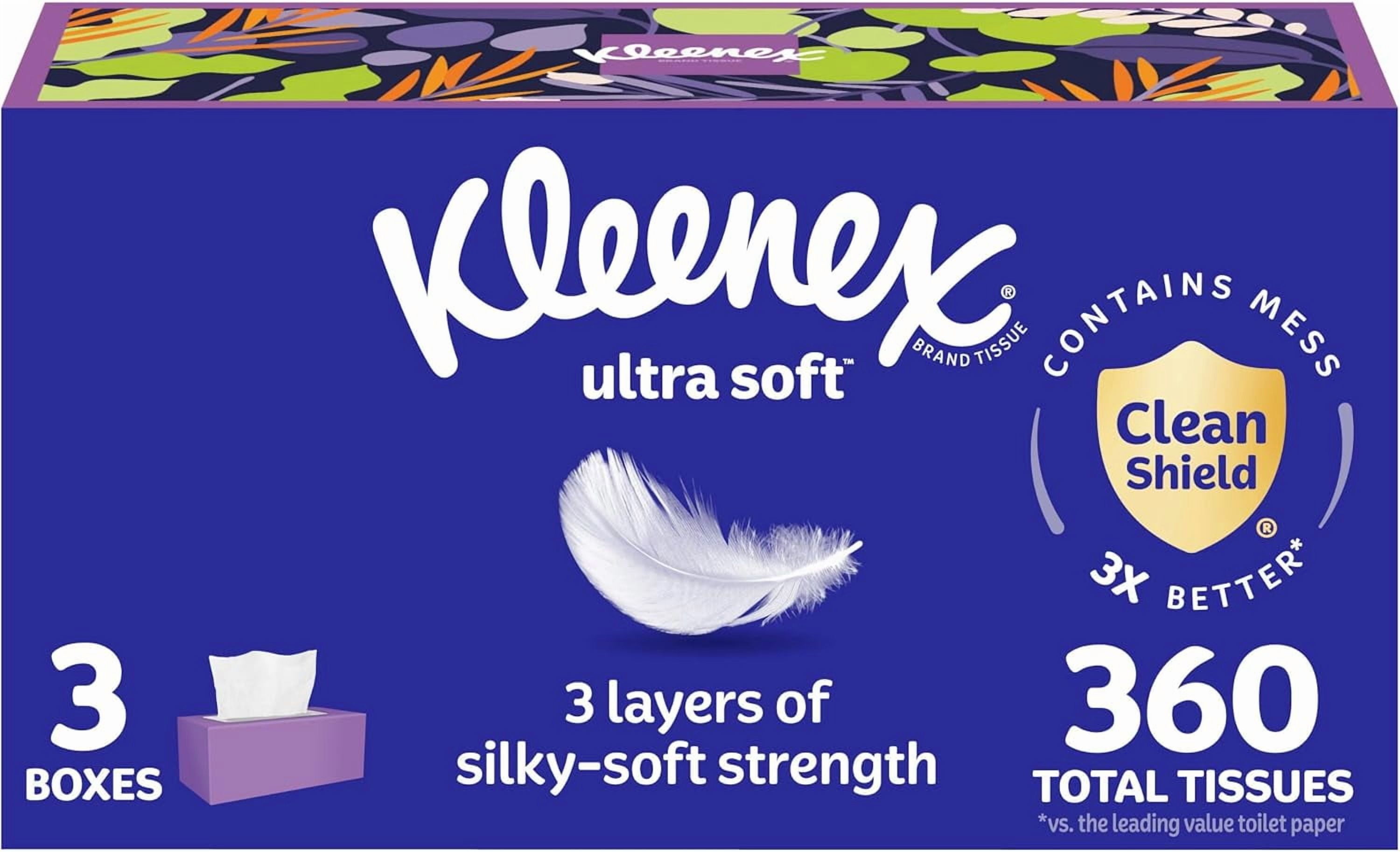 Ultra Soft Facial Tissues, 3 Flat Boxes, 120 Tissues per Box, 3-Ply ...