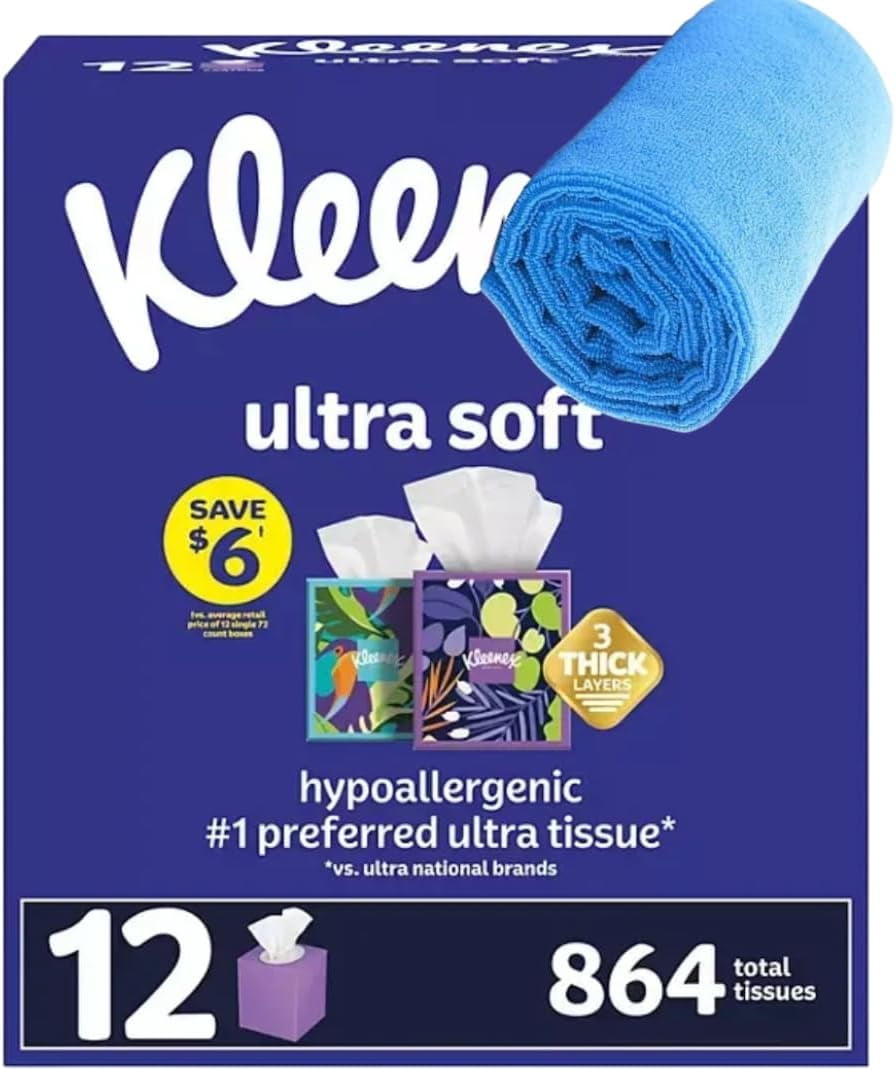 Ultra Soft Tissues, 3-Ply, 12 Cube Boxes, 72 Tissues per Box (72 Count ...