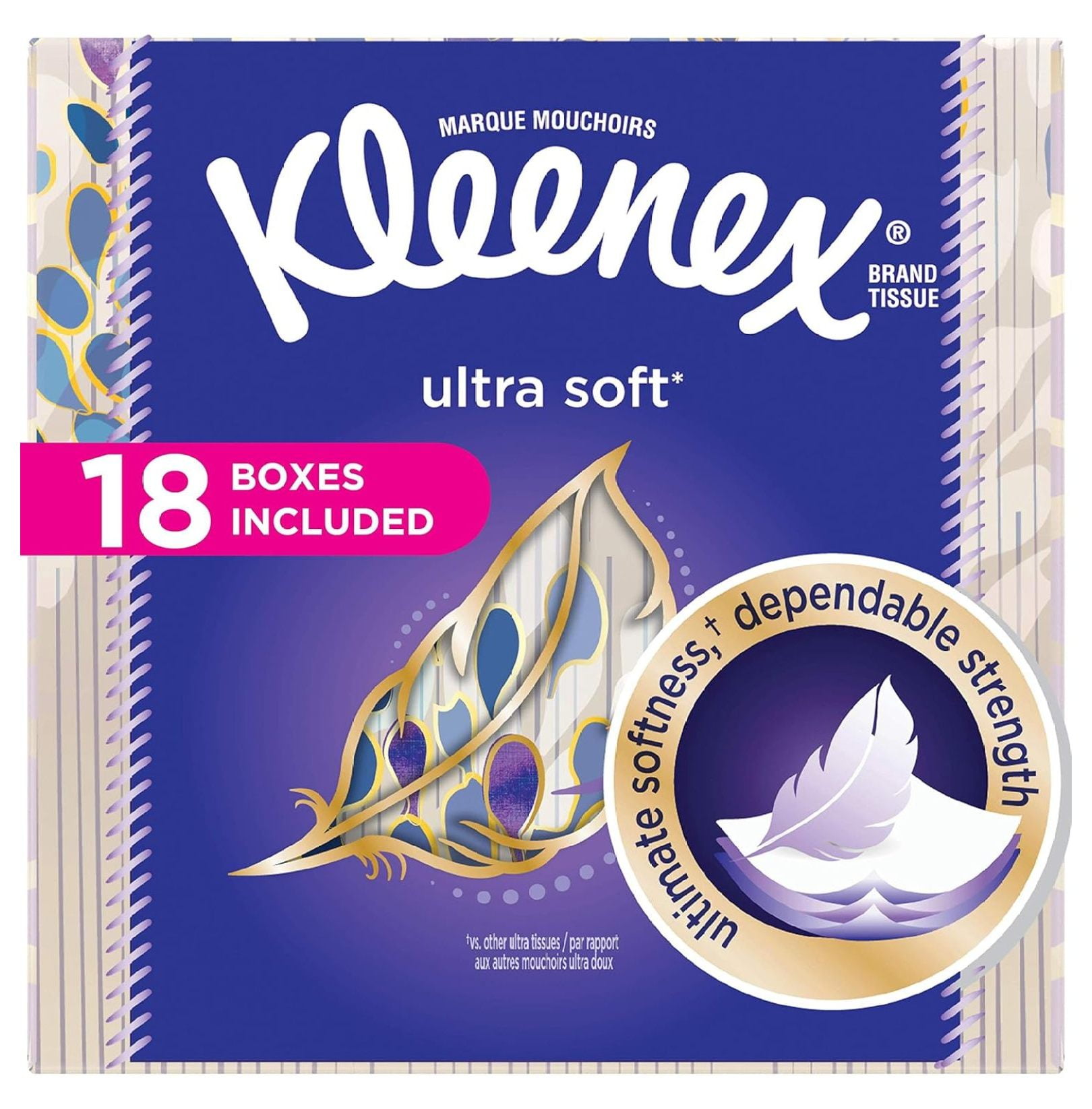 Ultra Soft Facial Tissues, Cube Box, 75 Tissues per Cube Box, 18 Packs ...