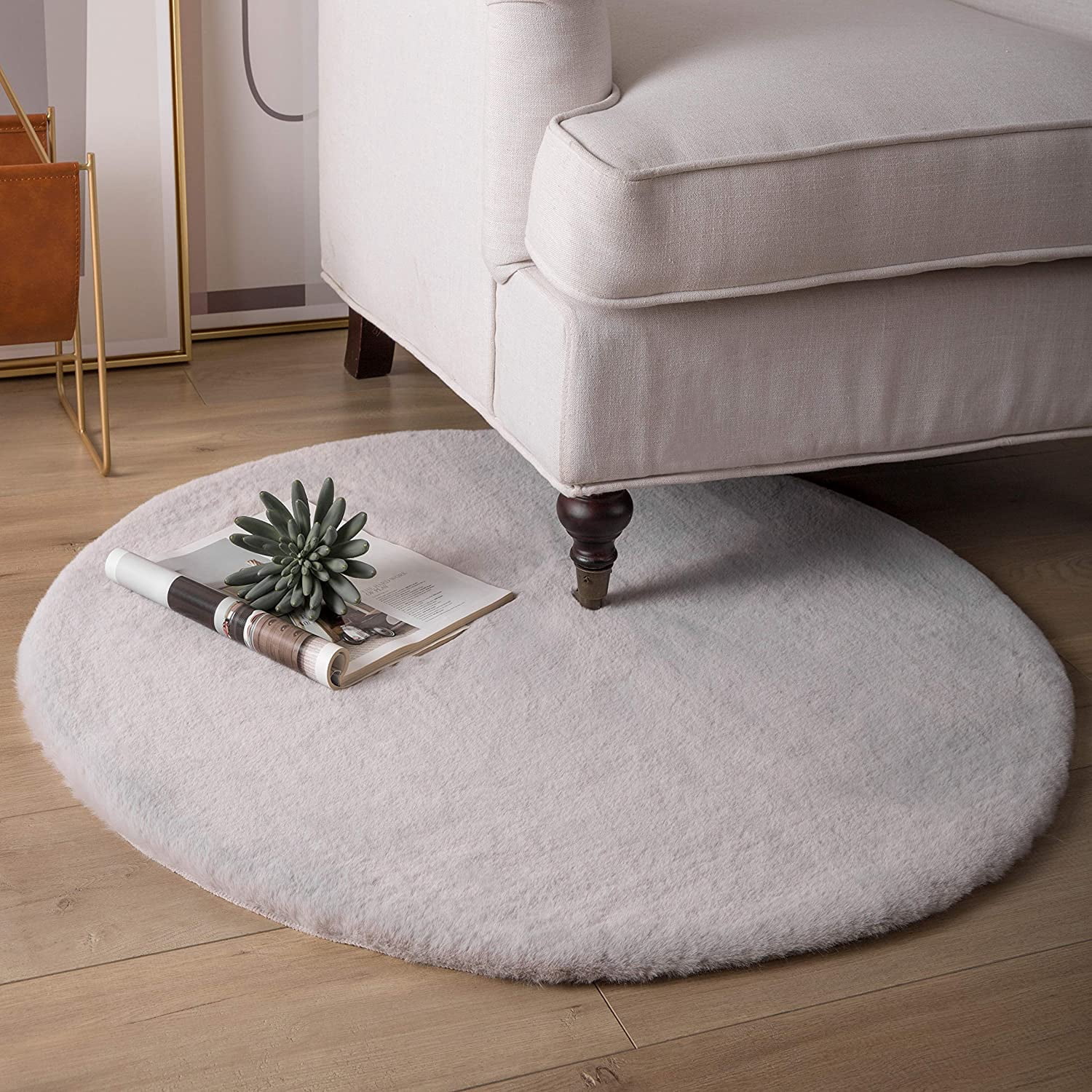 Ultra Soft Faux Rabbit Fur Chair Couch Cover Area Rug for Bedroom Floor ...