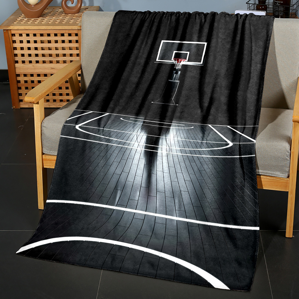 Ultra-Soft Flannel Basketball Court Throw Blanket - Versatile ...