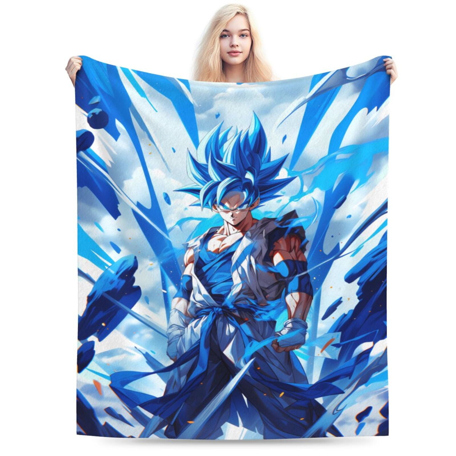 Ultra Soft Fleece Flannel DBZ Blankets Goku Cozy Warm Throws for Couch ...