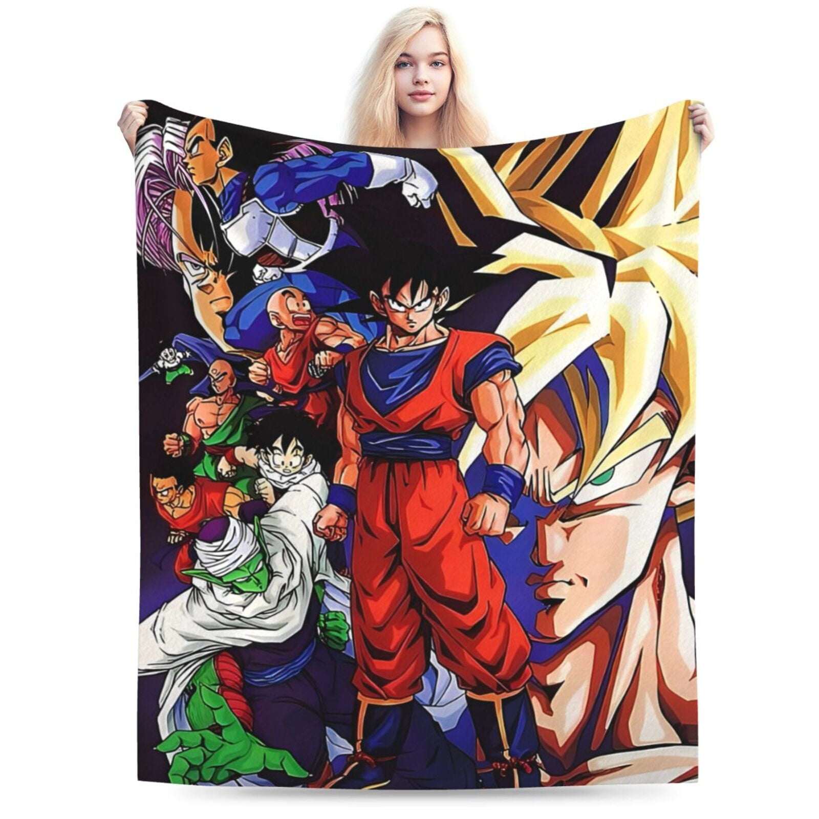Ultra Soft Fleece Flannel DBZ Blankets Goku Cozy Warm Throws for Couch ...