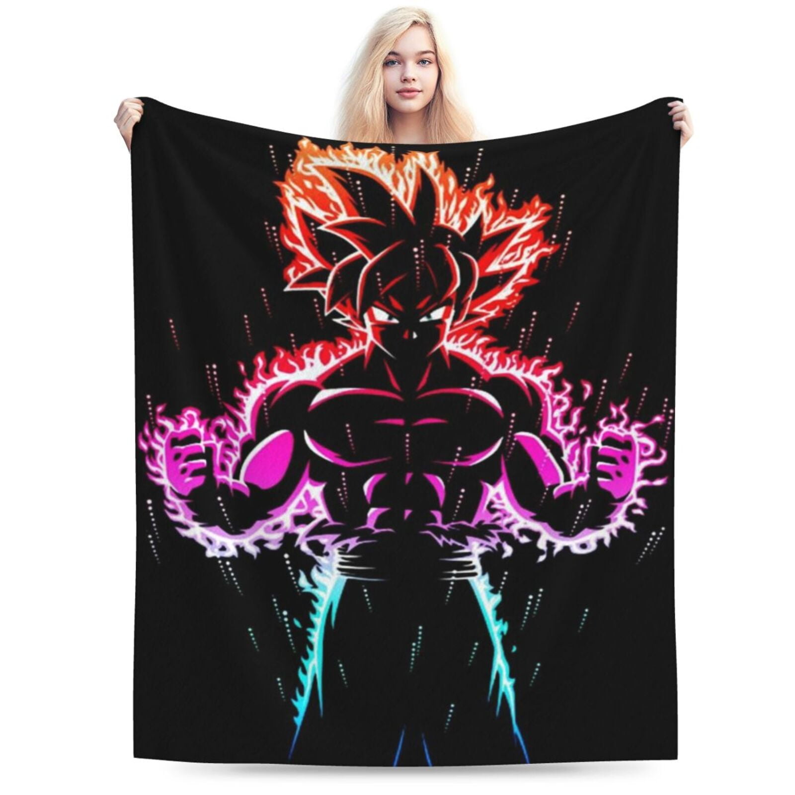 Ultra Soft Fleece Flannel DBZ Blankets Goku Cozy Warm Throws for Couch ...