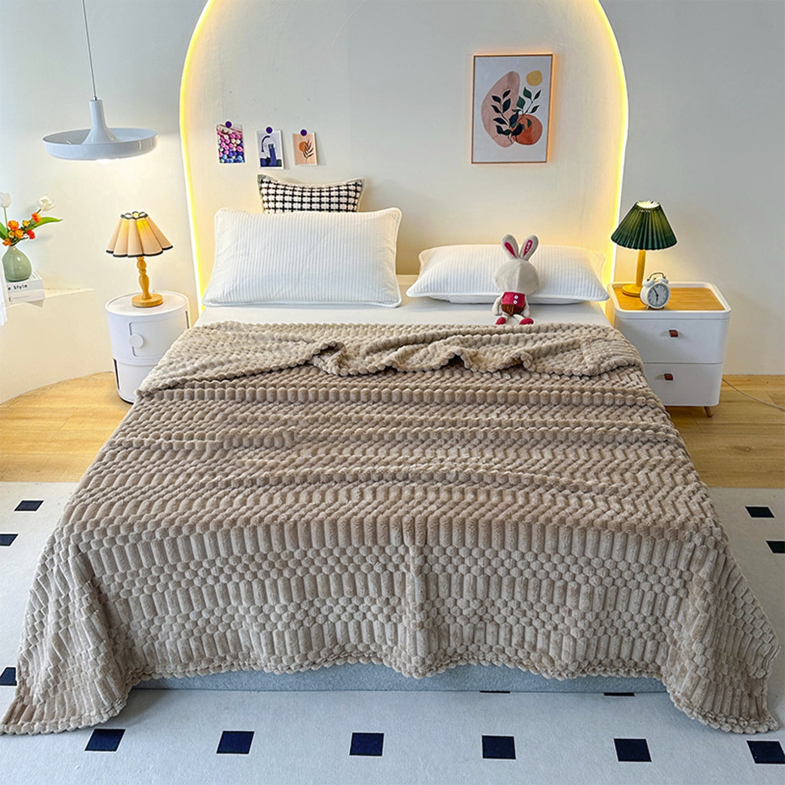 Ultra Soft Fleece Weave Blanket Queen Size, 39.4*59.1" Soft Lightweight ...