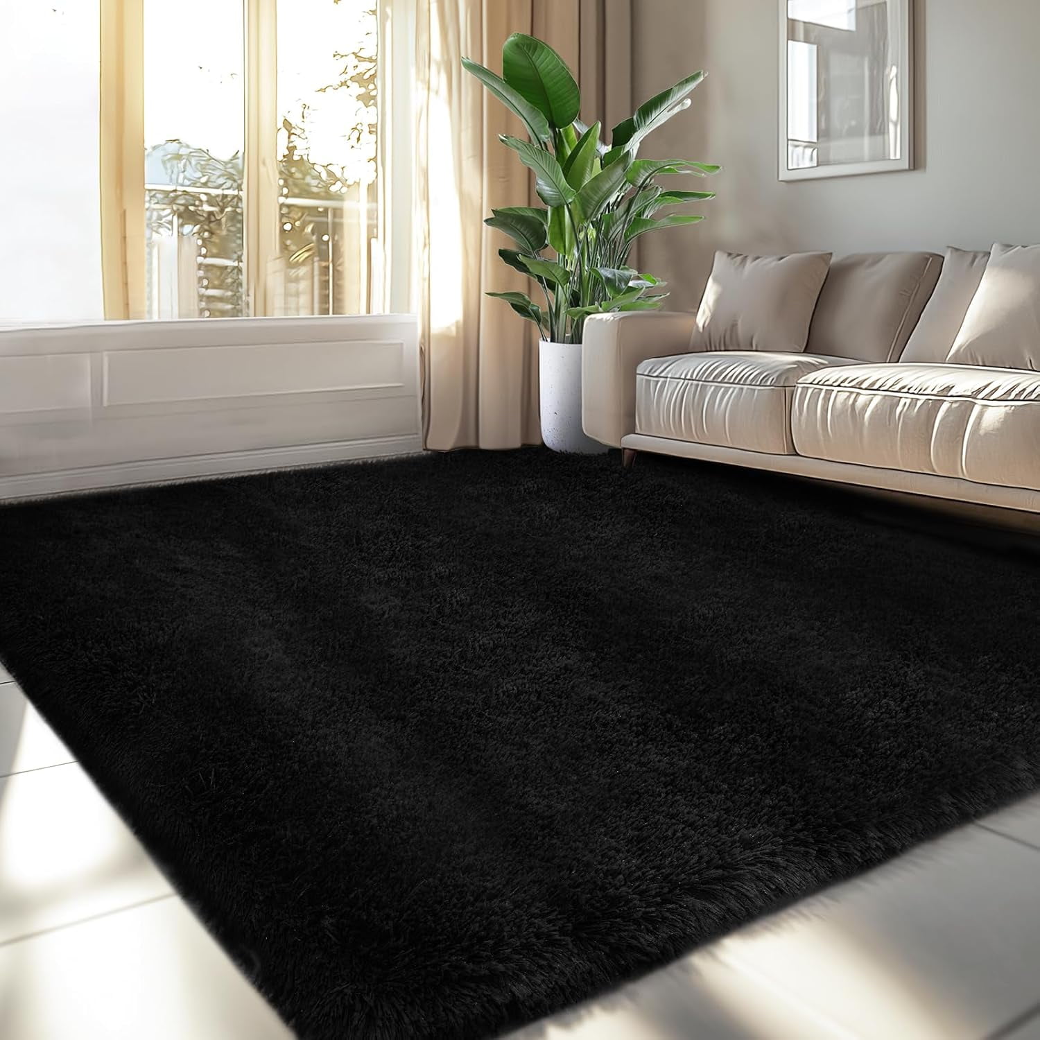 Ultra Soft Fluffy Area Rugs: Shag Area Rugs for Living Room- 5x7 Fluffy ...