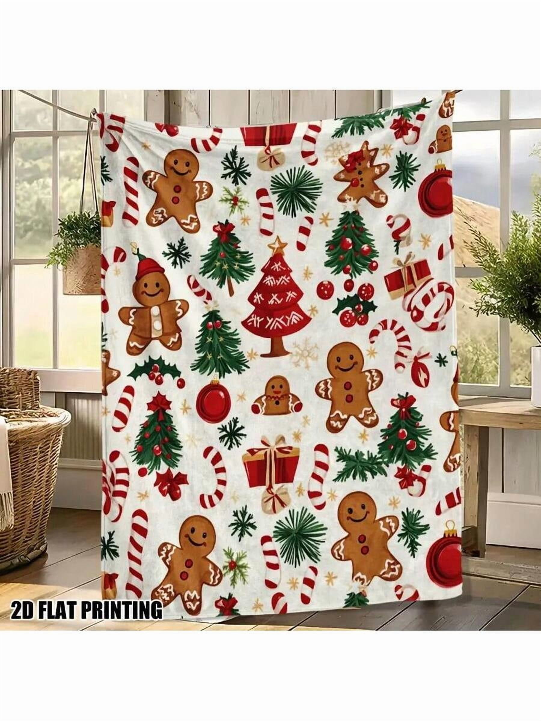 Ultra-Soft Gingerbread Wonderland Flannel Throw Blanket - Cozy Holiday ...