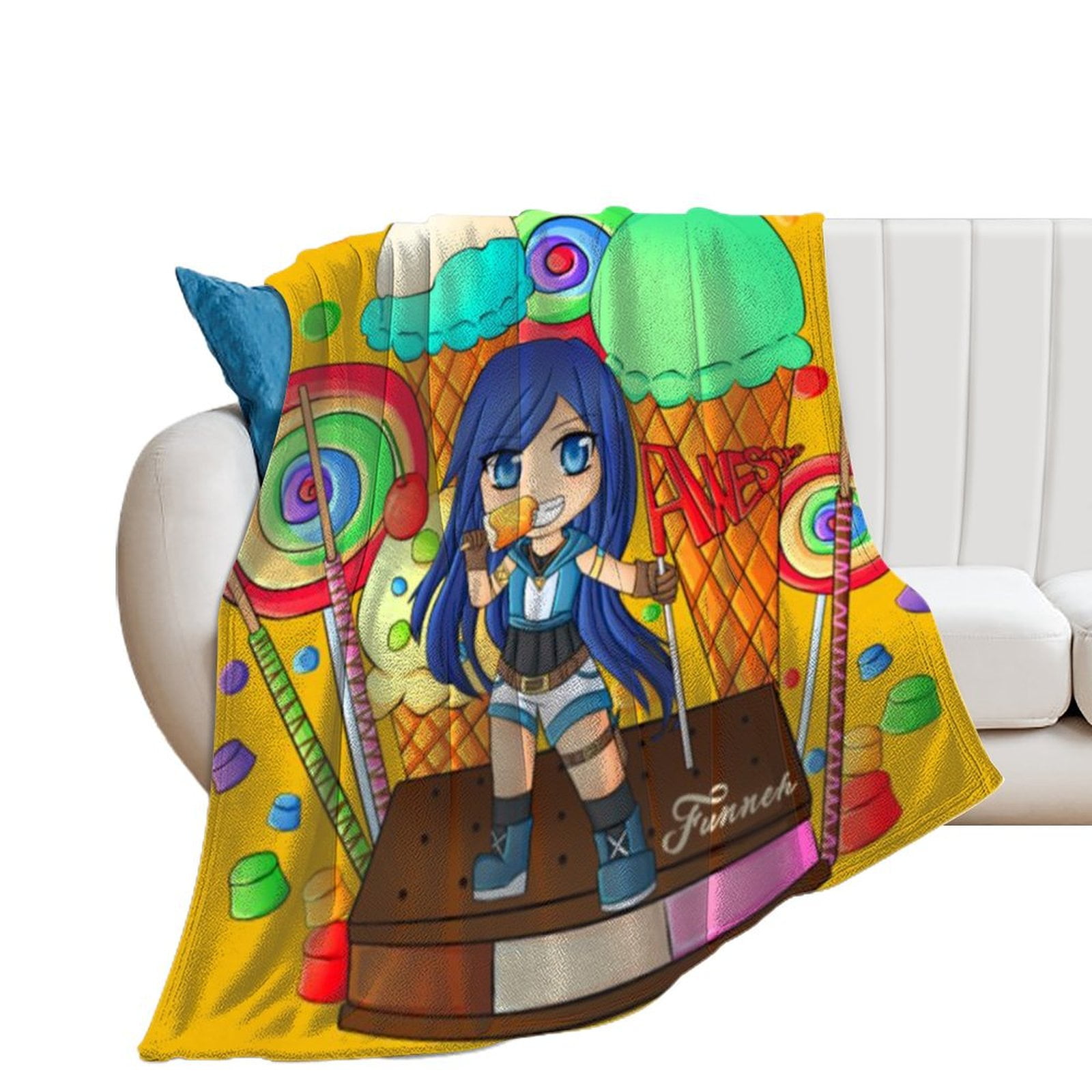 Ultra Soft Its Funneh Anti-pilling Flannel Plush Micro Fleece Throws ...