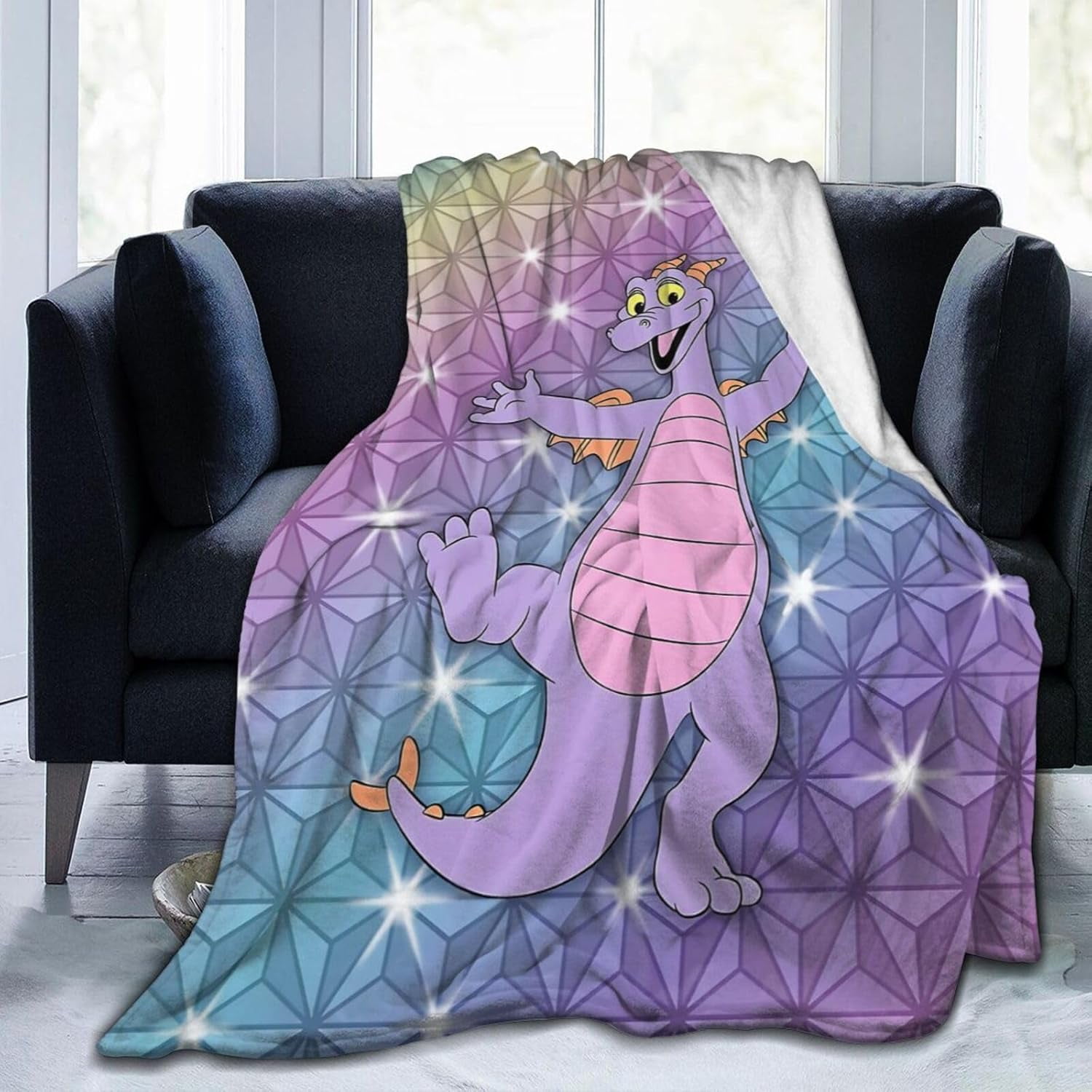 Ultra-Soft Micro Fleece Blanket Epcot Figment Beacon of Magic Fashion ...