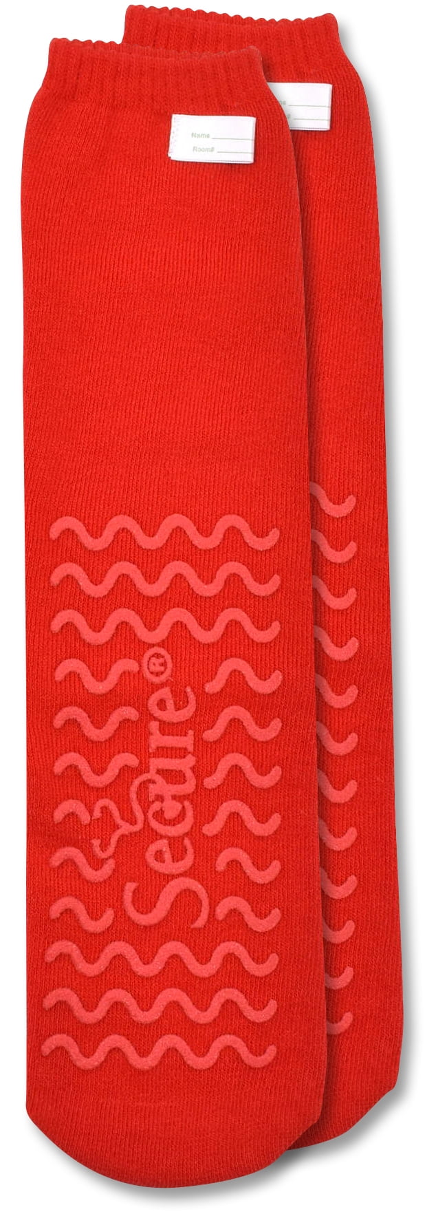 Ultra Soft Non-Slip Grip Slipper Socks, Red - Fall Injury Prevention ...