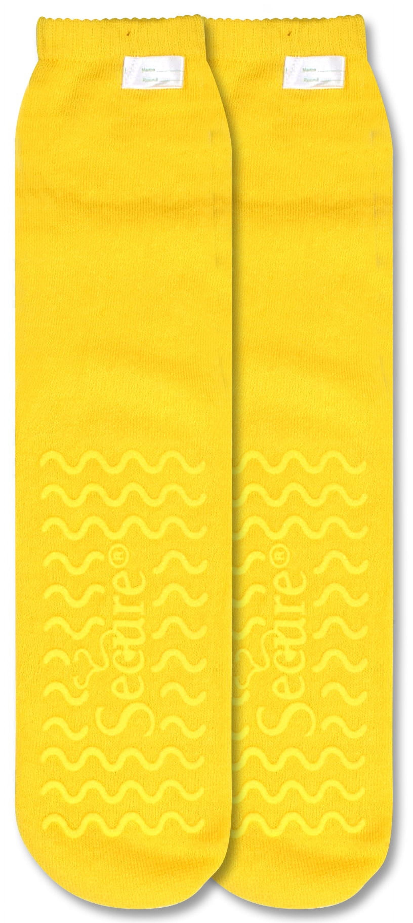 Ultra Soft Non-Slip Grip Slipper Socks, Yellow - Fall Injury Prevention ...