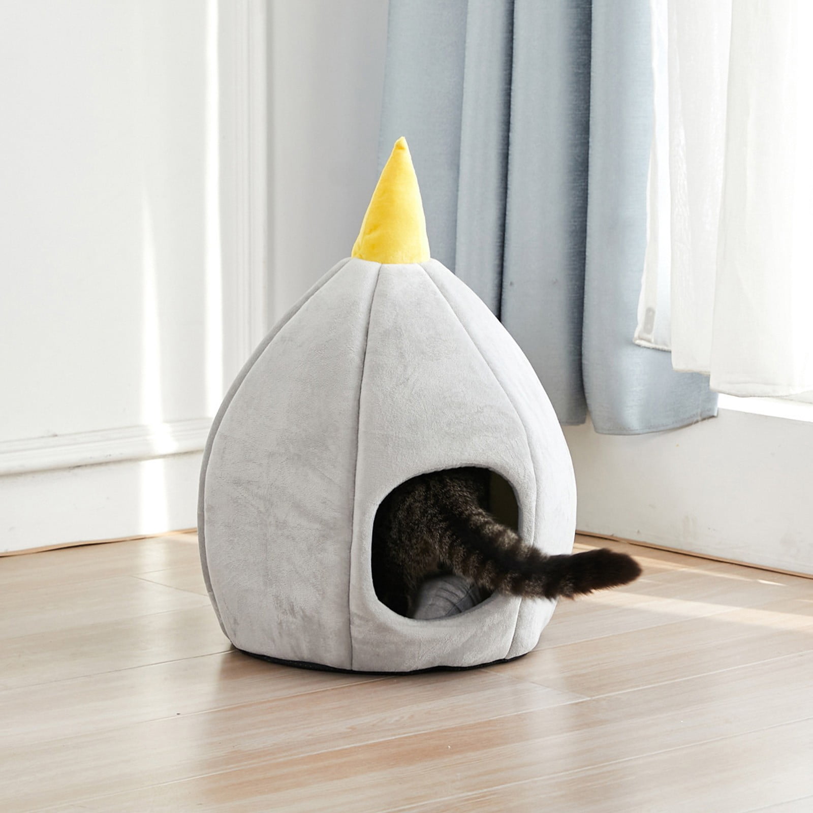 Ultra Soft Plush Cat House with 2-in-1 Removable Cushion Bed - Indoor ...