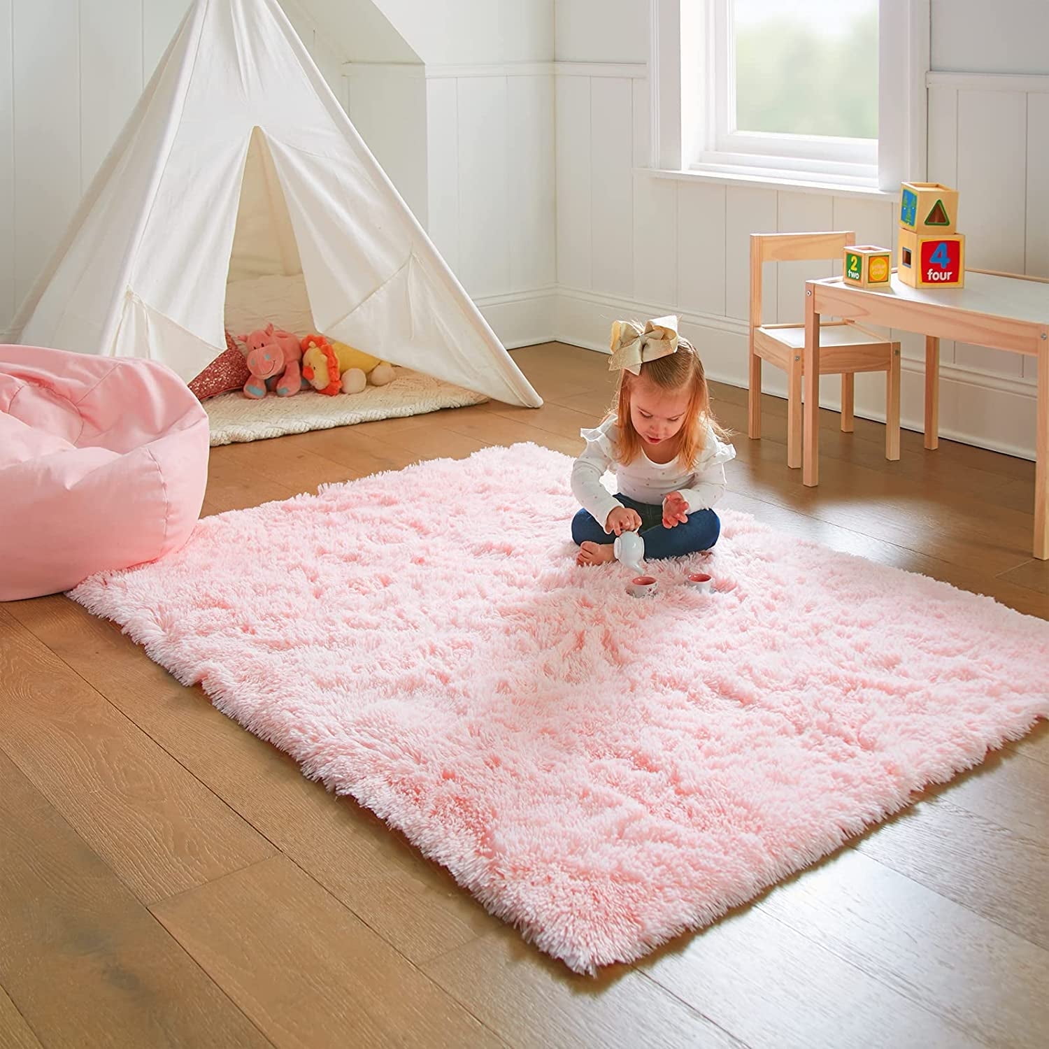 Cshidworld Ultra Soft Rug for Living Room, 4X6 Fluffy Area Rug for ...