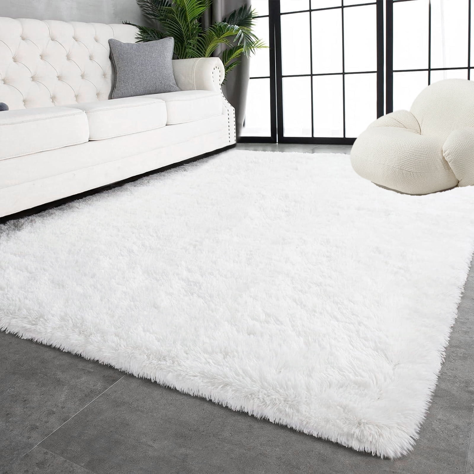 Cshidworld Ultra Soft Rug for Living Room and Bedroom 5x8 Fluffy Shaggy ...