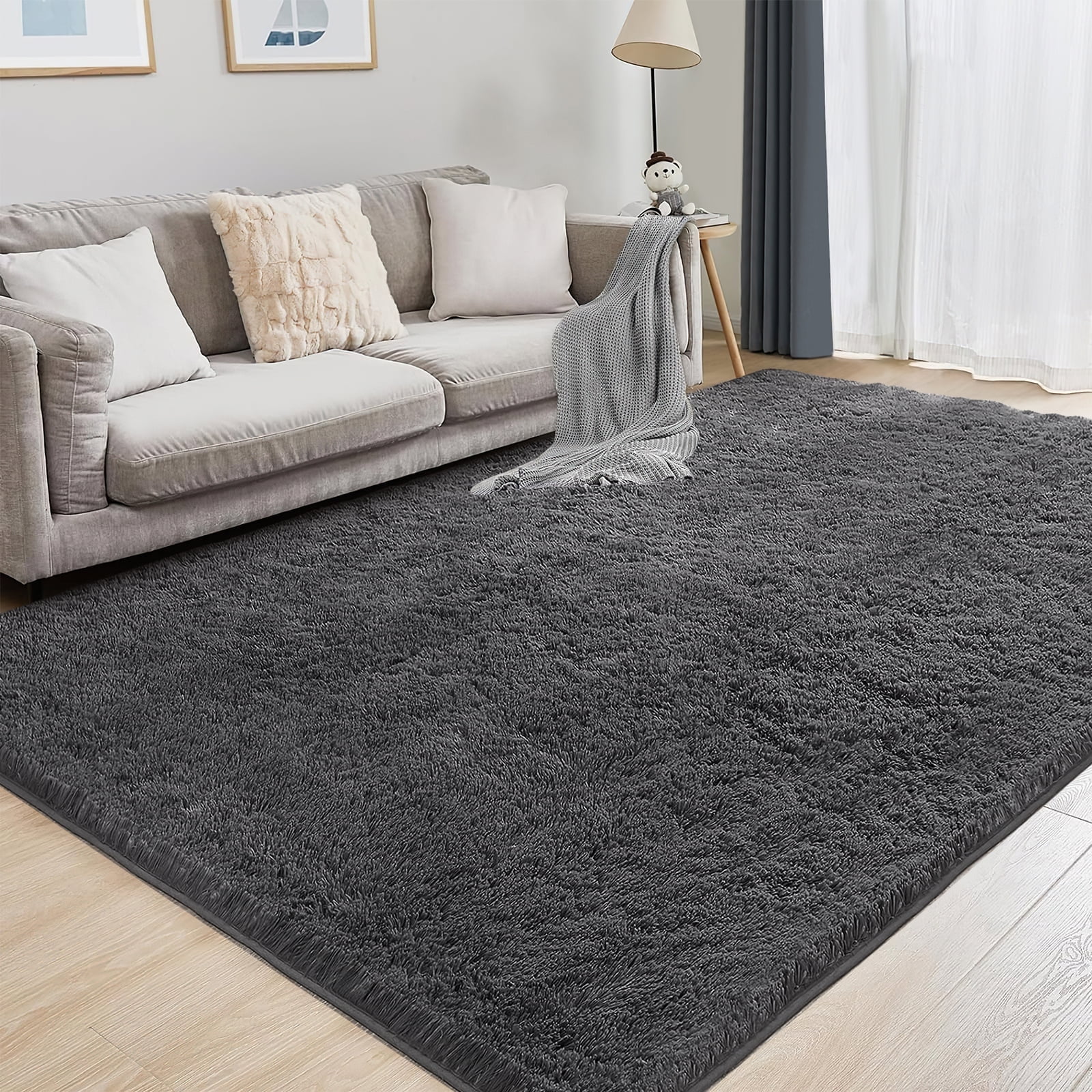 Cshidworld Ultra Soft Fluffy Rug, 5'x8' Shag Area Rug, Non-Slip Velvet ...