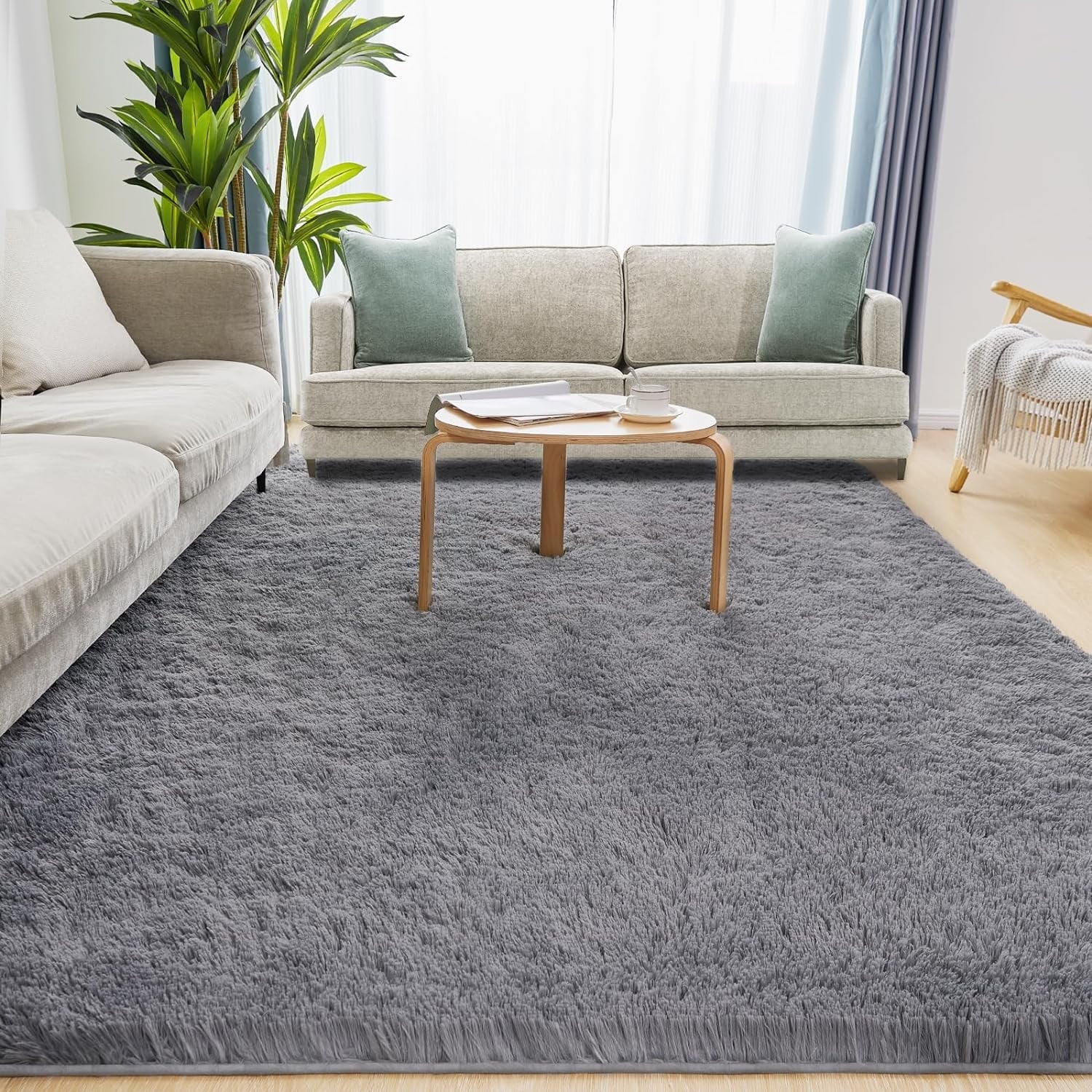 Ultra Soft Rug for Living Room, 6X9 Fluffy Area Rug for Bedroom, Modern ...
