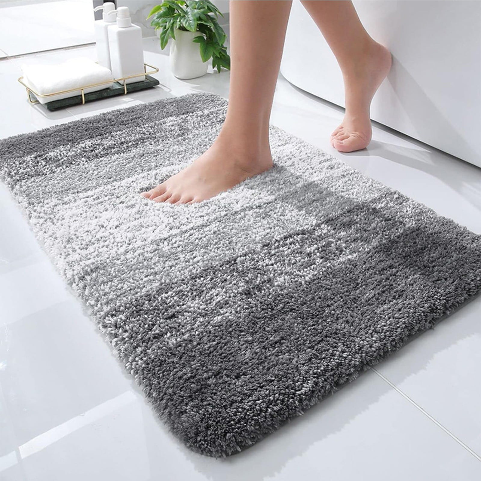 Ultra Soft Shaggy Area Rug, Modern Gradient Gray Plush Carpet, Non-Slip ...