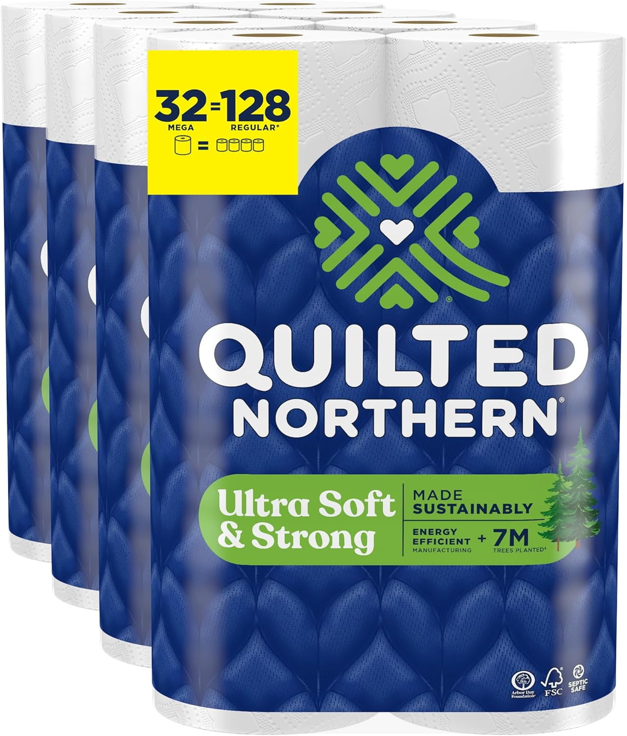 Ultra Soft & Strong Toilet Paper, 32 Mega Rolls = 128 Regular Rolls, 5X ...