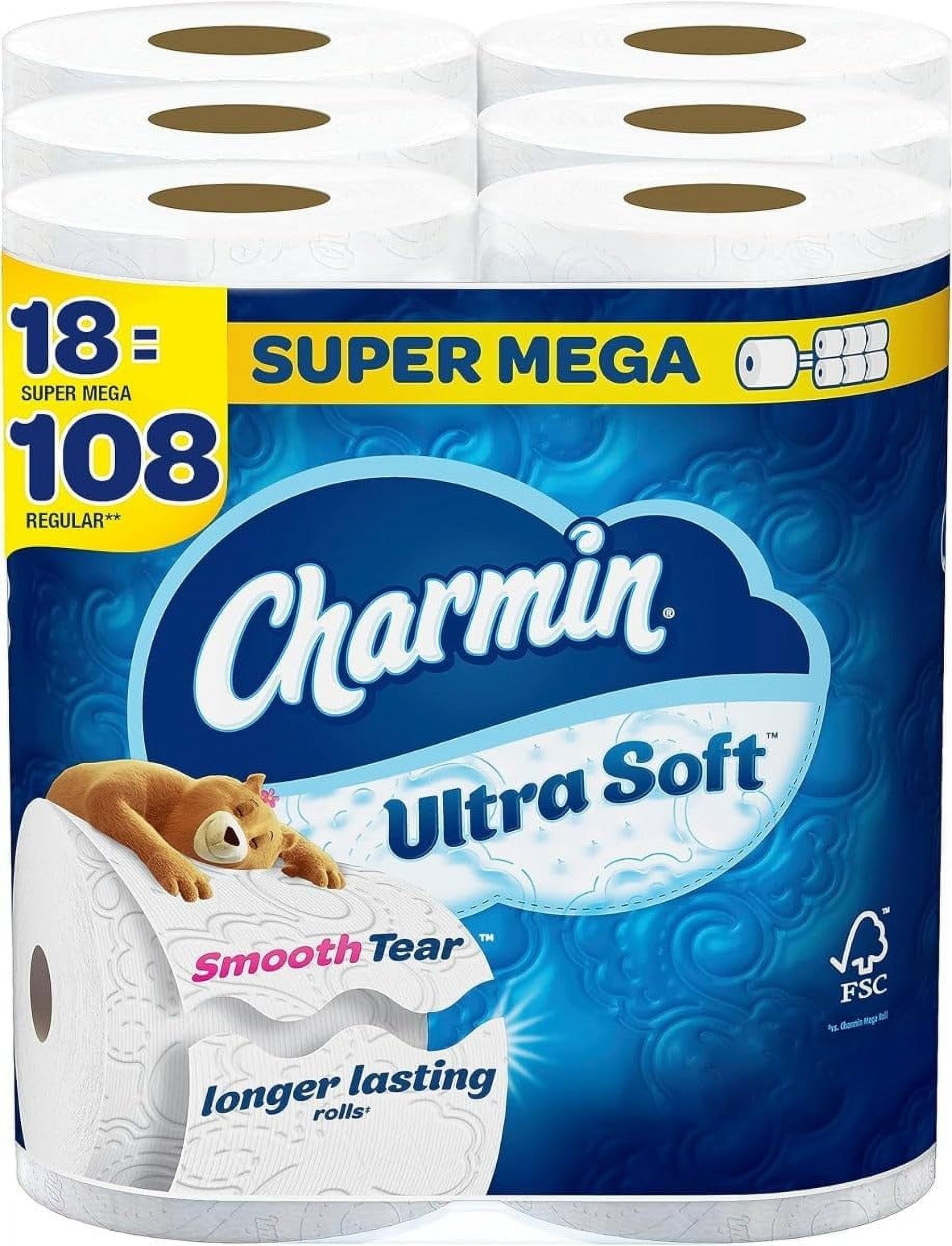 Ultra Soft Super Mega Toilet Paper, 2-Ply, White, 366 Sheets/Roll, 6 ...