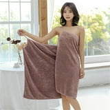 Ultra Soft Wearable Bath Towel, Plus Size Coral Velvet Absorbent Women's Sling Thickened Bath ...