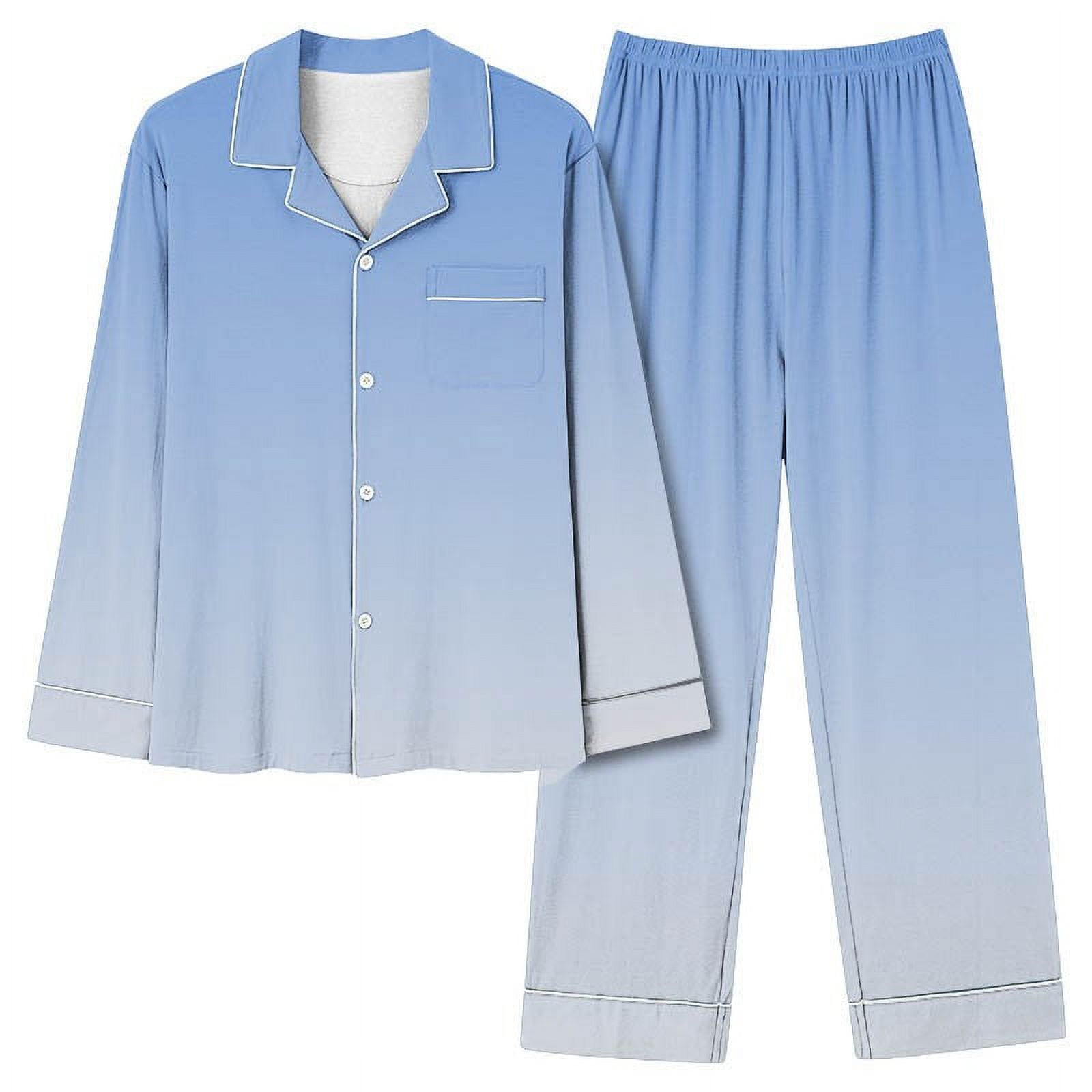 Ultra-Soft Women's Pajamas Pant Set 2pcs Long Sleeve Button Up Lapel ...