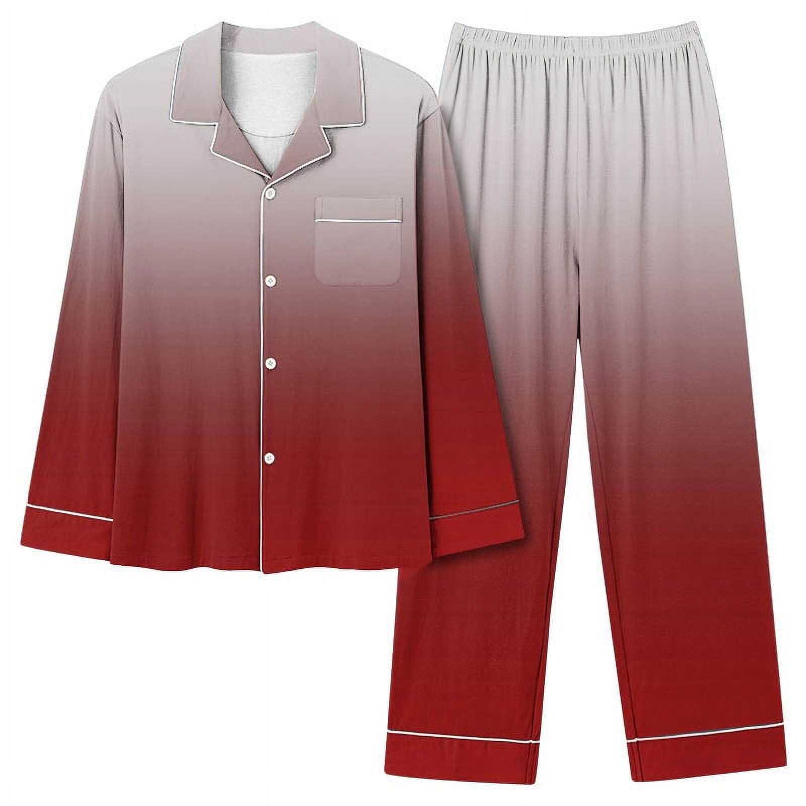 Ultra-Soft Women's Pajamas Pant Set 2pcs Long Sleeve Button Up Lapel ...