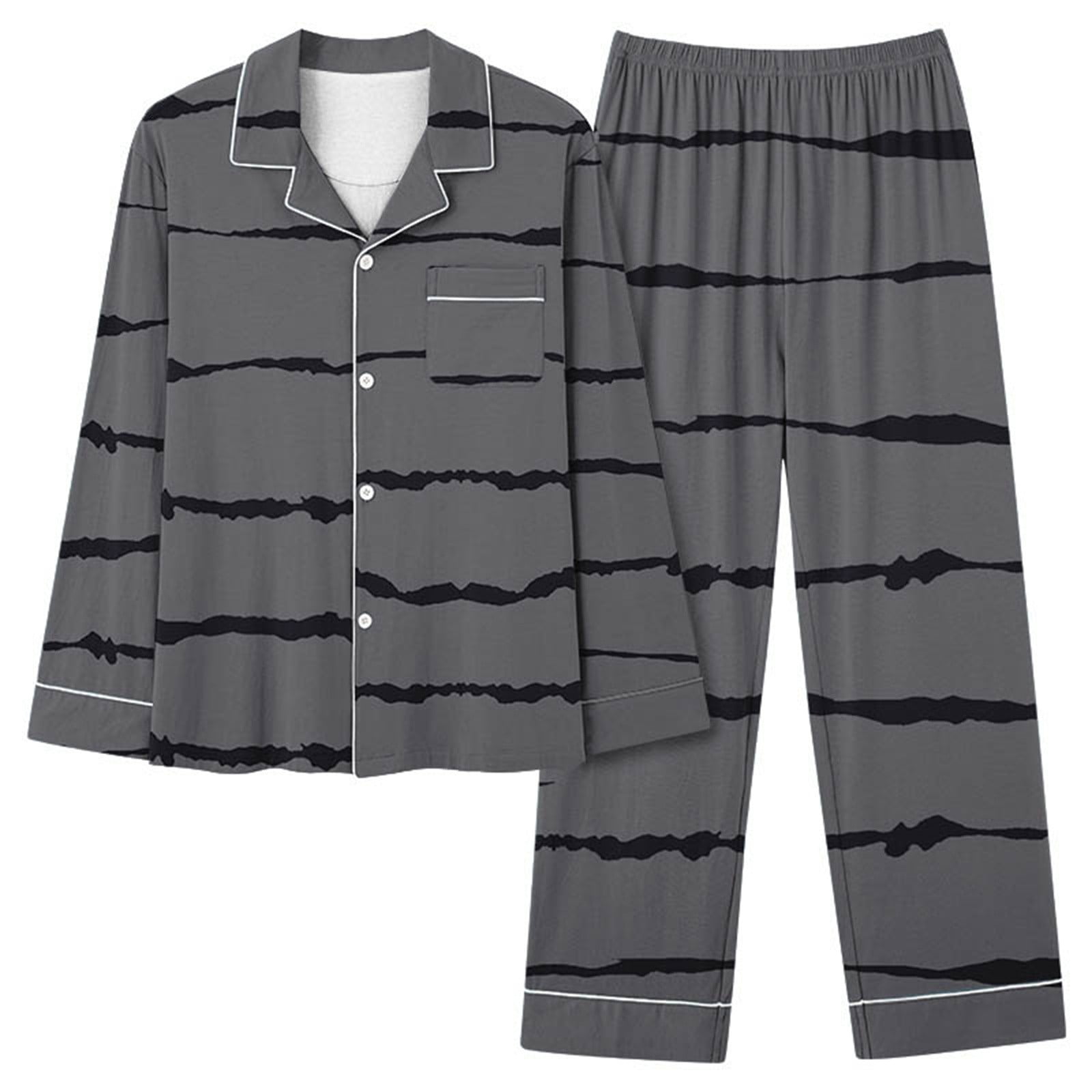 Clearance Women's Striped Soft Pajamas Set 2pc Long Sleeve Button Up ...