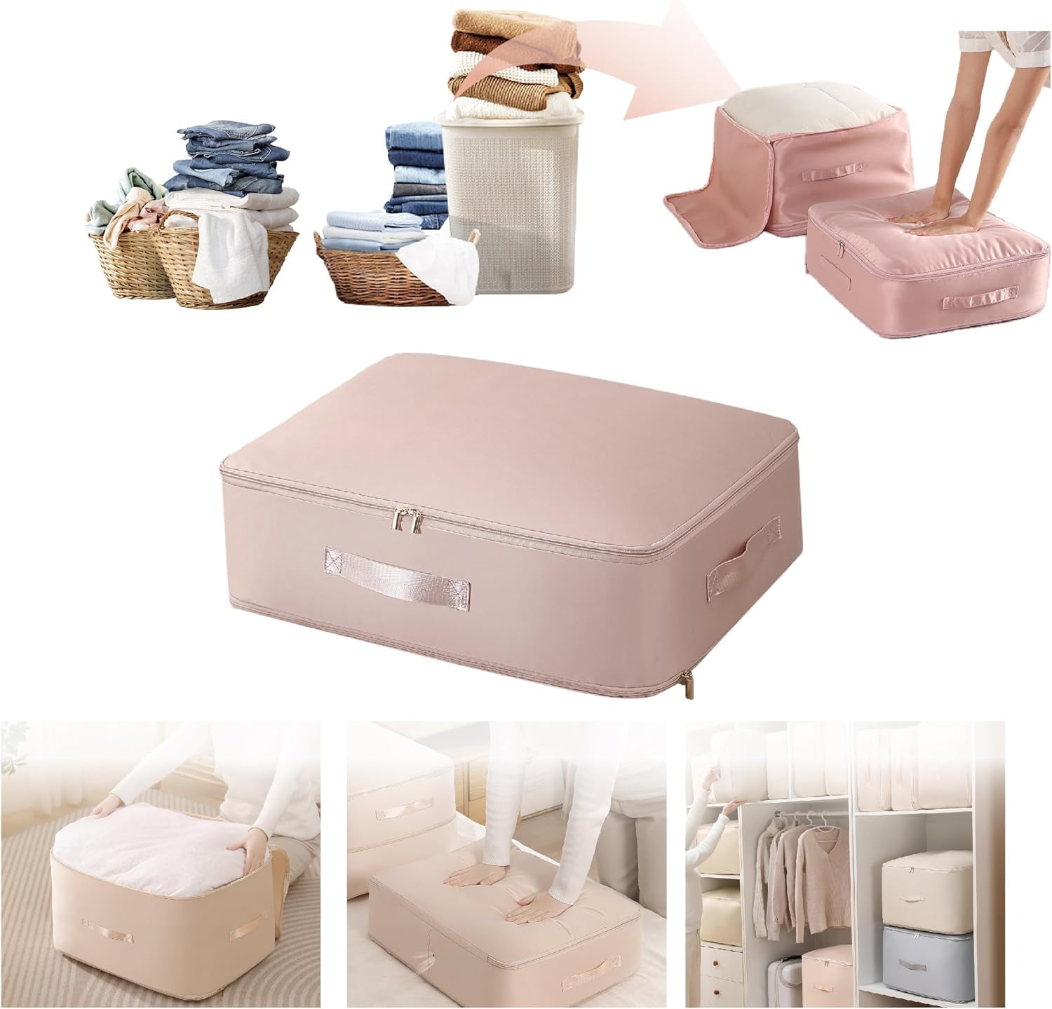 Ultra Space Saving Self Compression Organizer, Packing Cubes ...