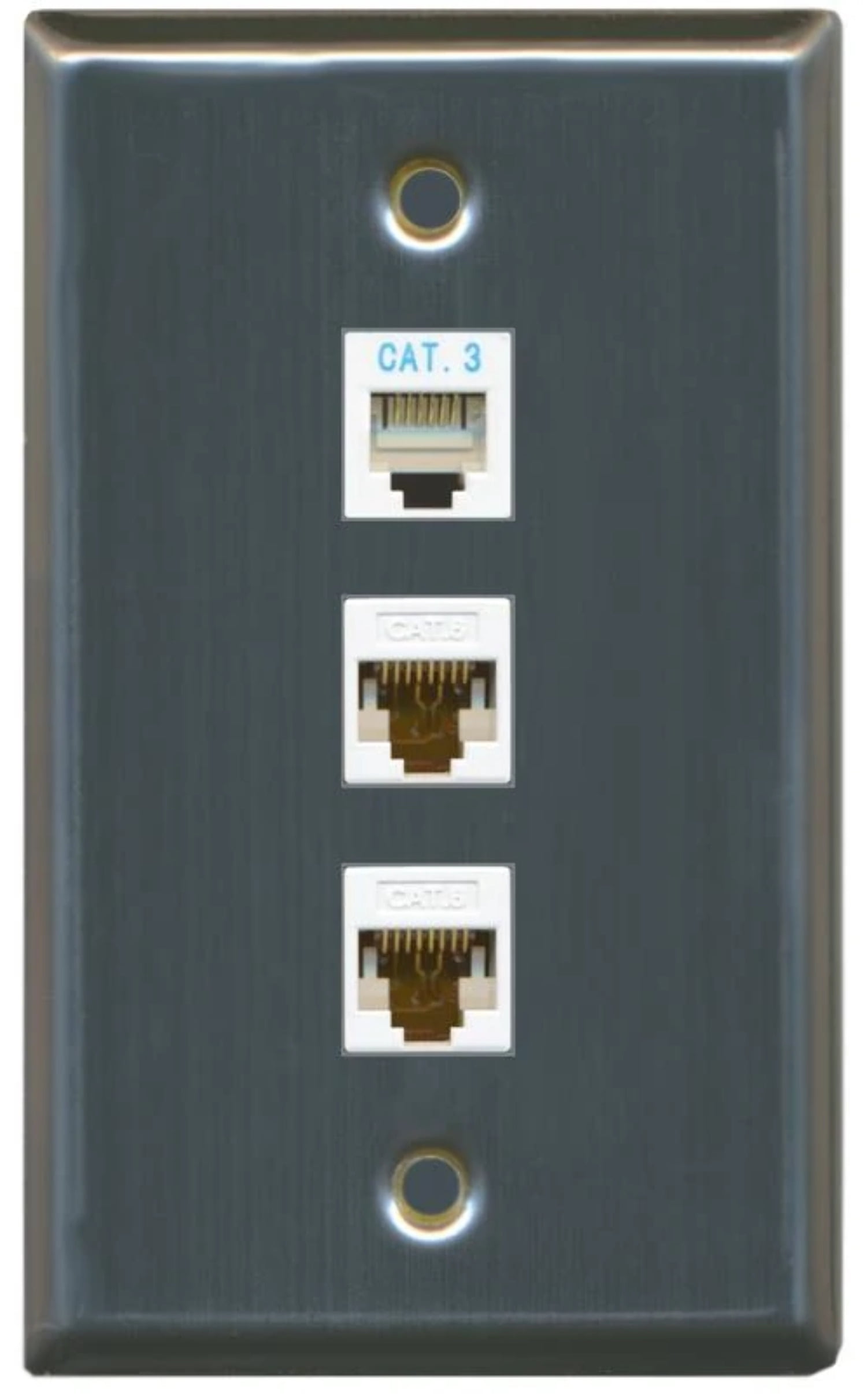 Ultra Spec Cables 1 Port Phone 2 Port Cat6 Ethernet Wall Plate ...