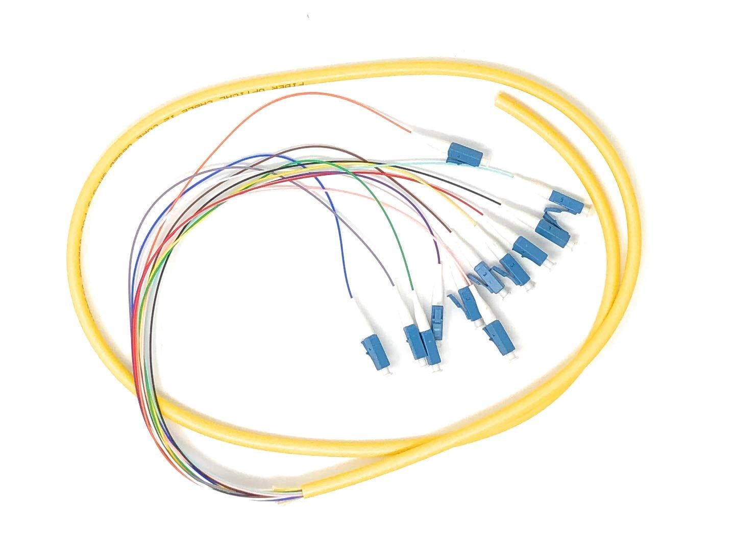 Ultra Spec Cables 12 Strand Singlemode LC-UPC Fiber Pigtail, 3 Meter ...